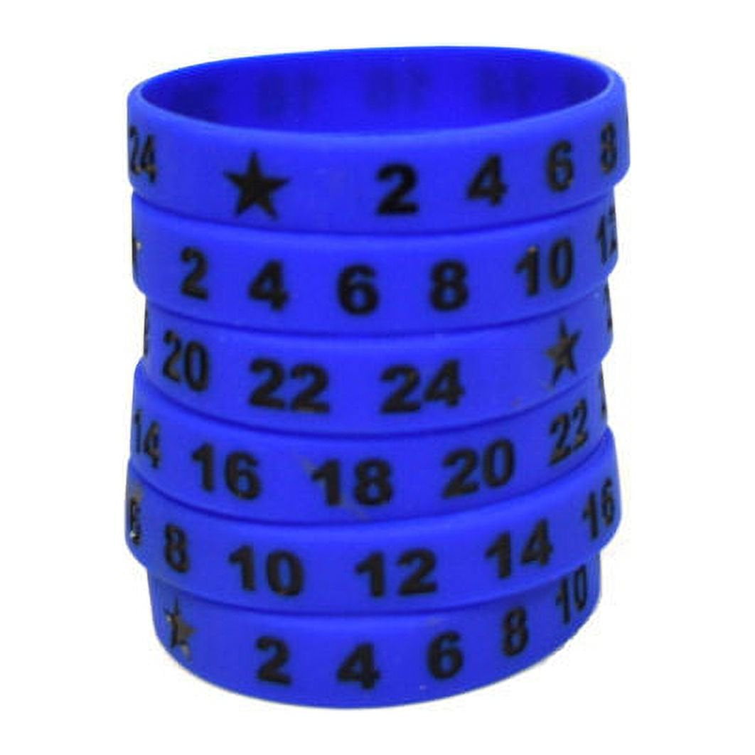 Silicone Number Wristbands for Classroom Math Activities in Blue, 6 ...