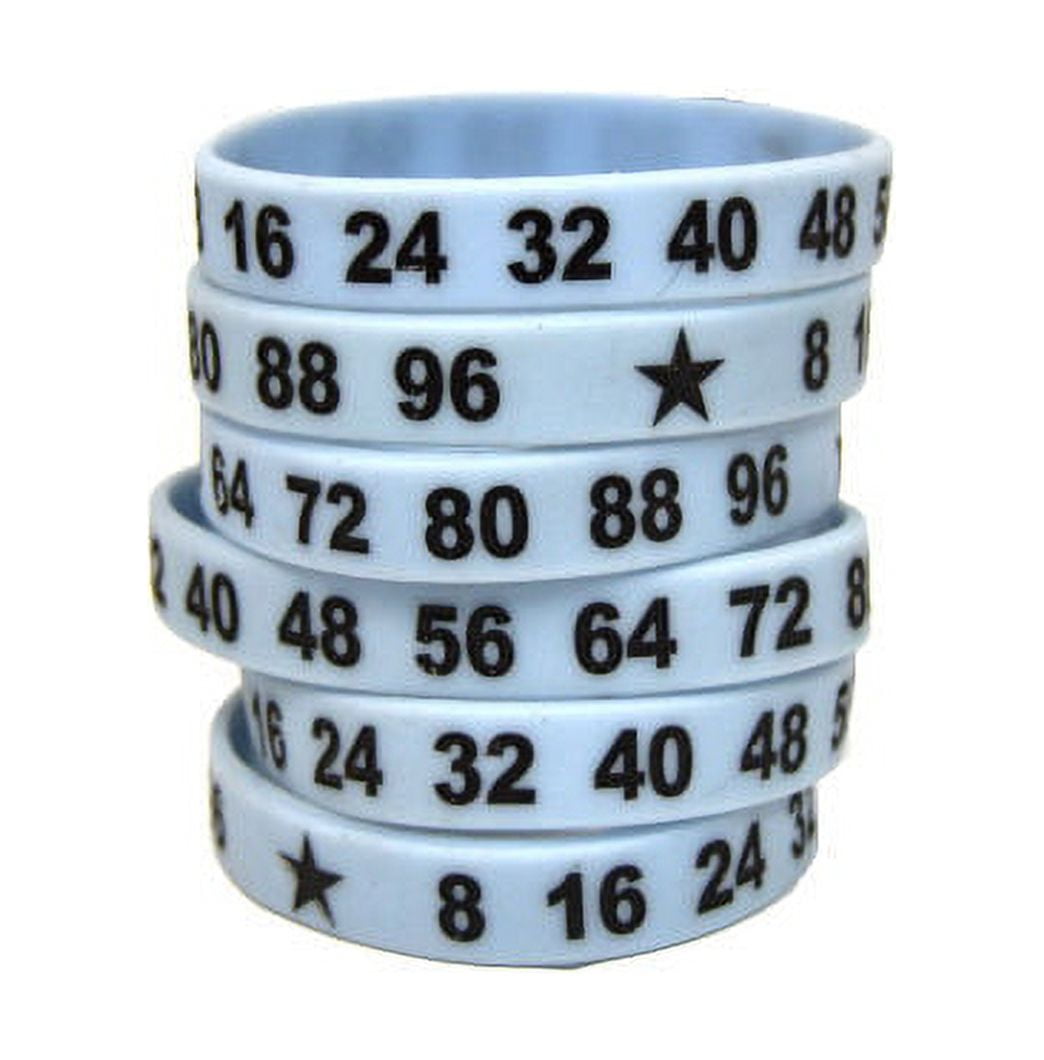 Silicone Number Wristbands for Classroom Math Activities in Light Blue ...