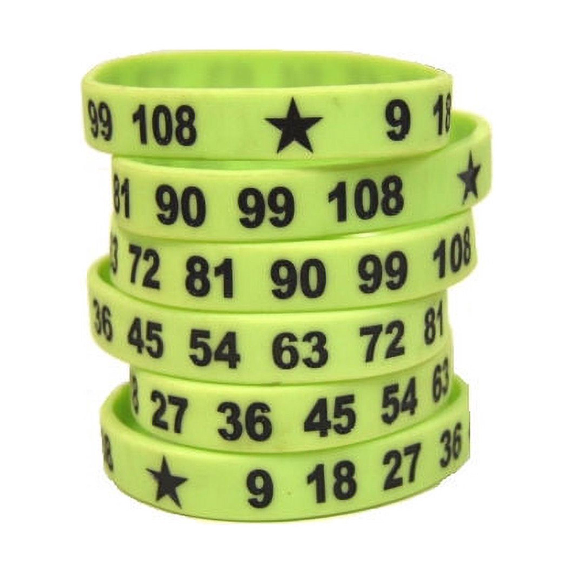 Silicone Number Wristbands for Classroom Math Activities in Lime, 6 ...
