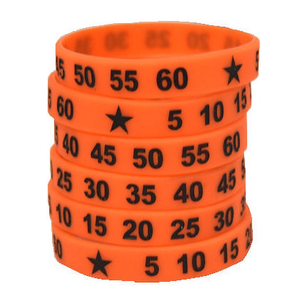Silicone Number Wristbands for Classroom Math Activities in Orange, 6 ...