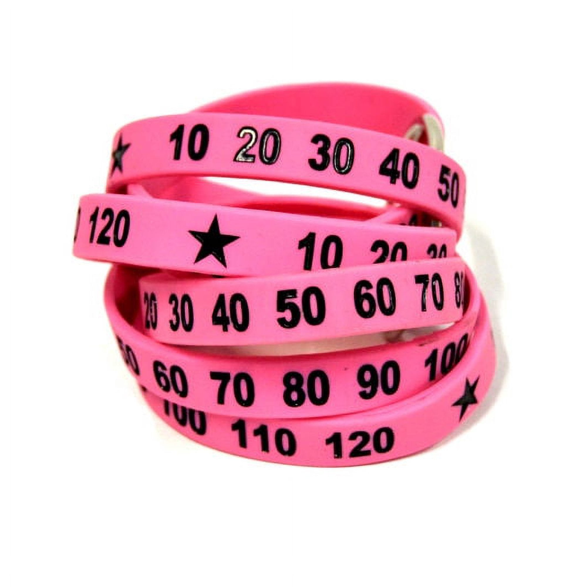 Silicone Number Wristbands for Classroom Math Activities in Pink, 6 ...