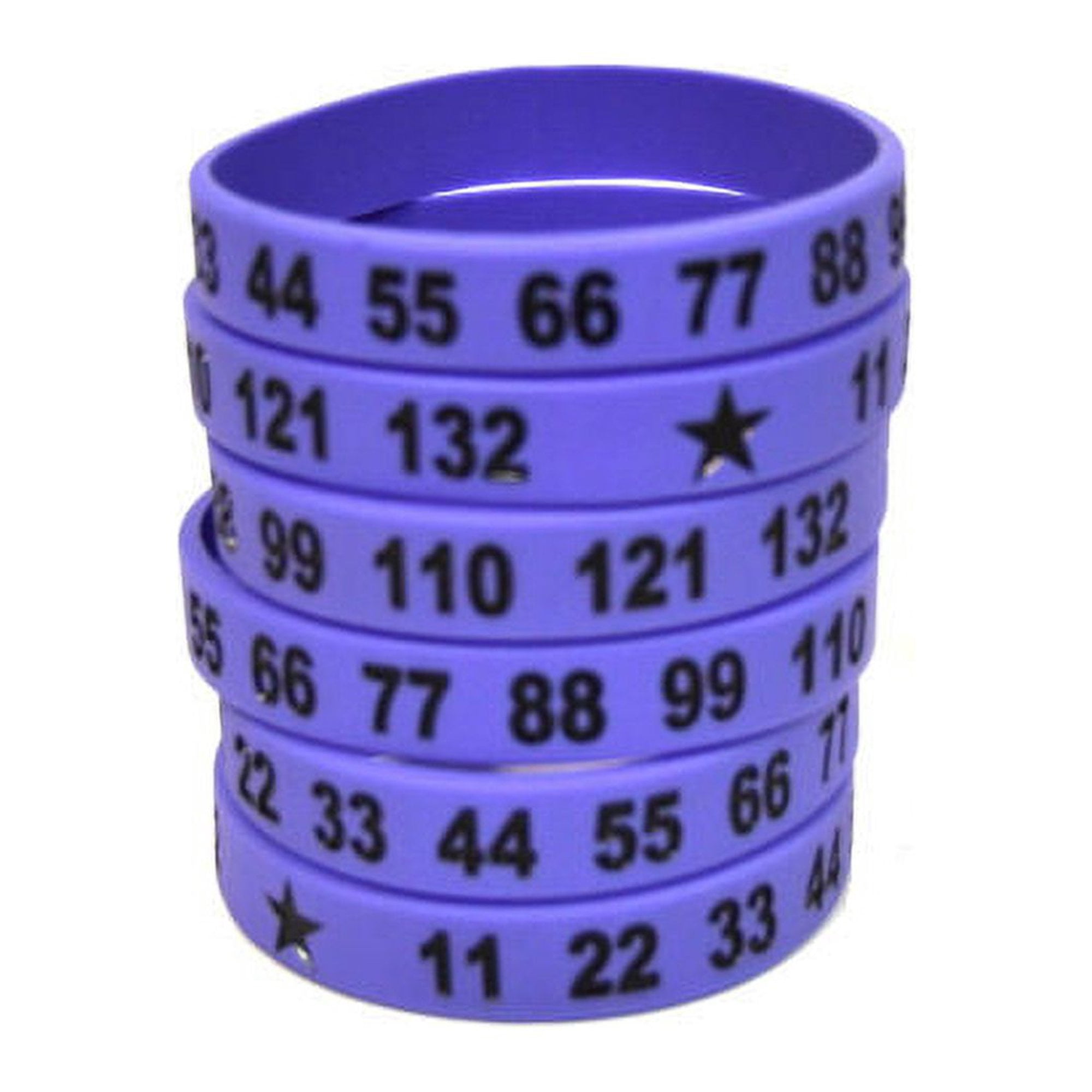 Silicone Number Wristbands for Classroom Math Activities in Purple, 6 ...