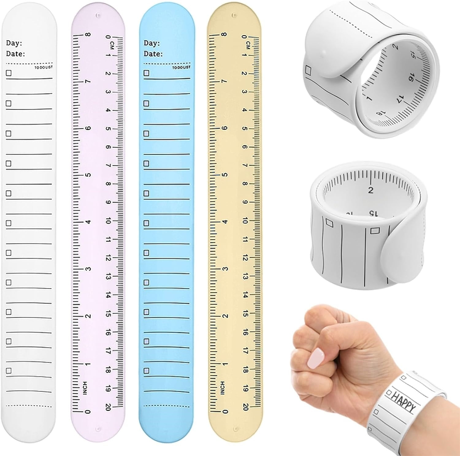 Silicone Nurse Slap Bracelet,4 Pcs Wrist Notepad,Erasable to Do List ...