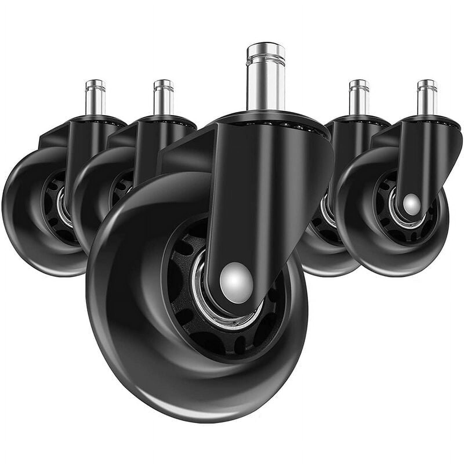 Silicone Office Chair Wheel Set (5 Pack) 2.5 inch, 11mm Clamp Diameter ...