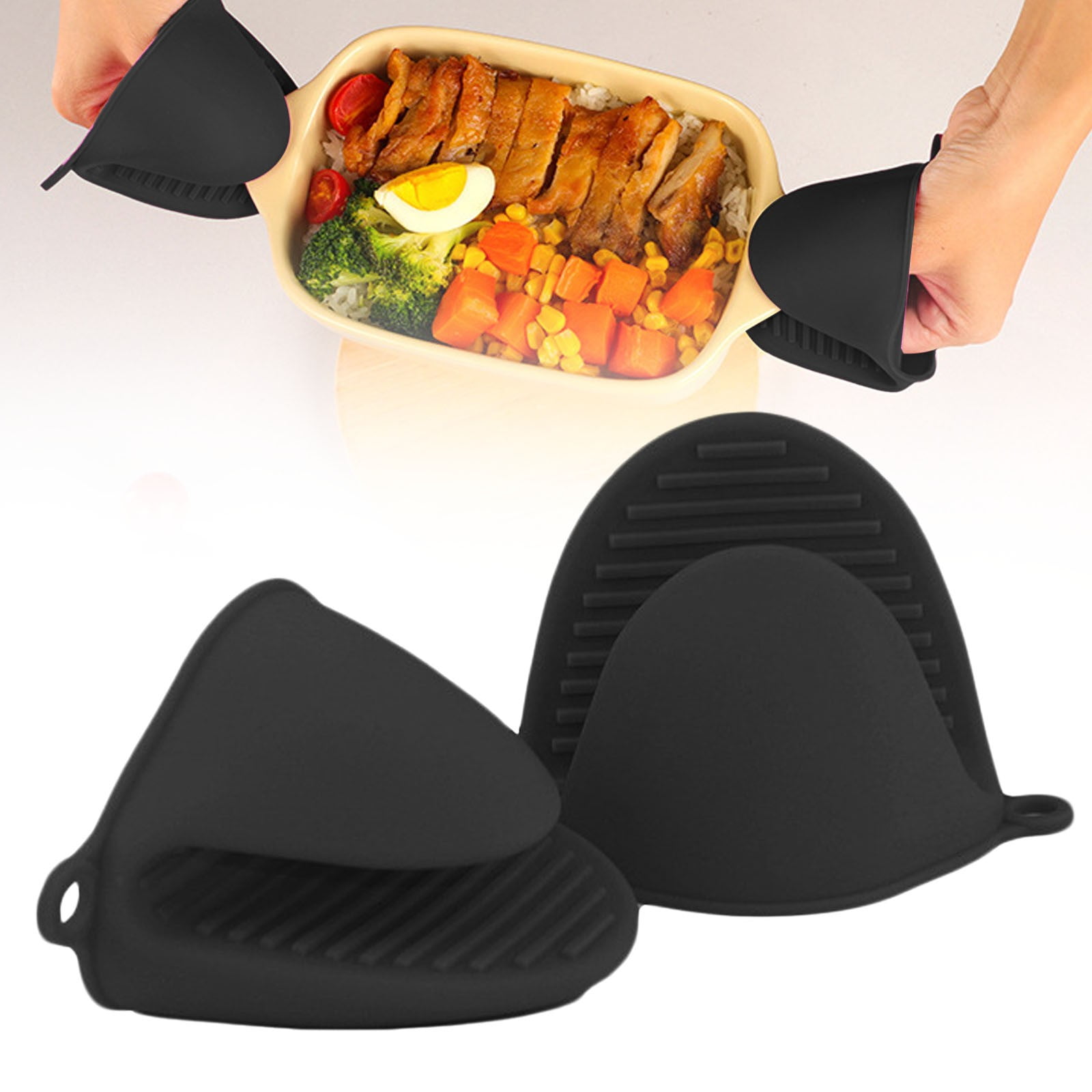 Silicone Oven Heat Pot Holder， Cute Kitchen Mittens Silicone Pinch Grip ...