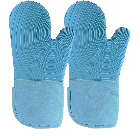 Extra Long Silicone Oven Mitts - Heat Resistant up to 500°F, 15 ...