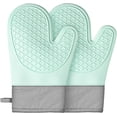 Silicone Oven Mitts 2 Pack, Waterproof Non-Slip Grip Gloves with Thick ...