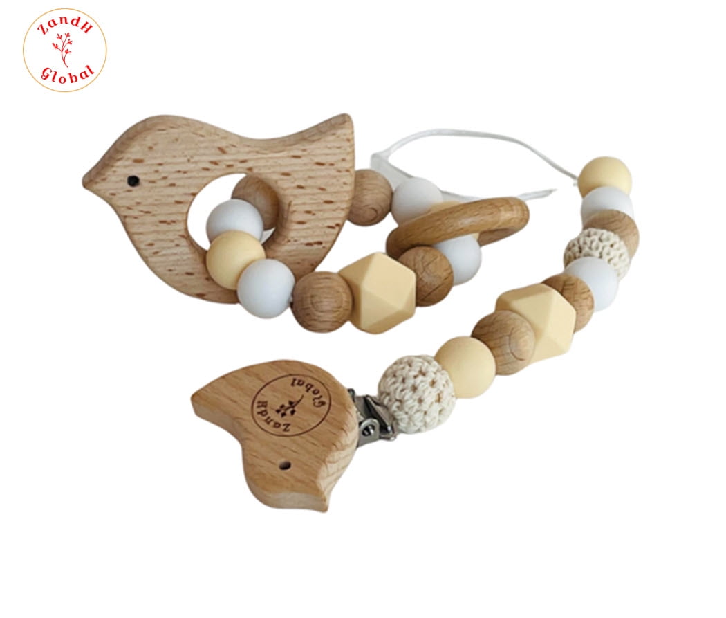 Silicone Pacifier Chain with Teether Bracelet by ZandH Global | Boys ...