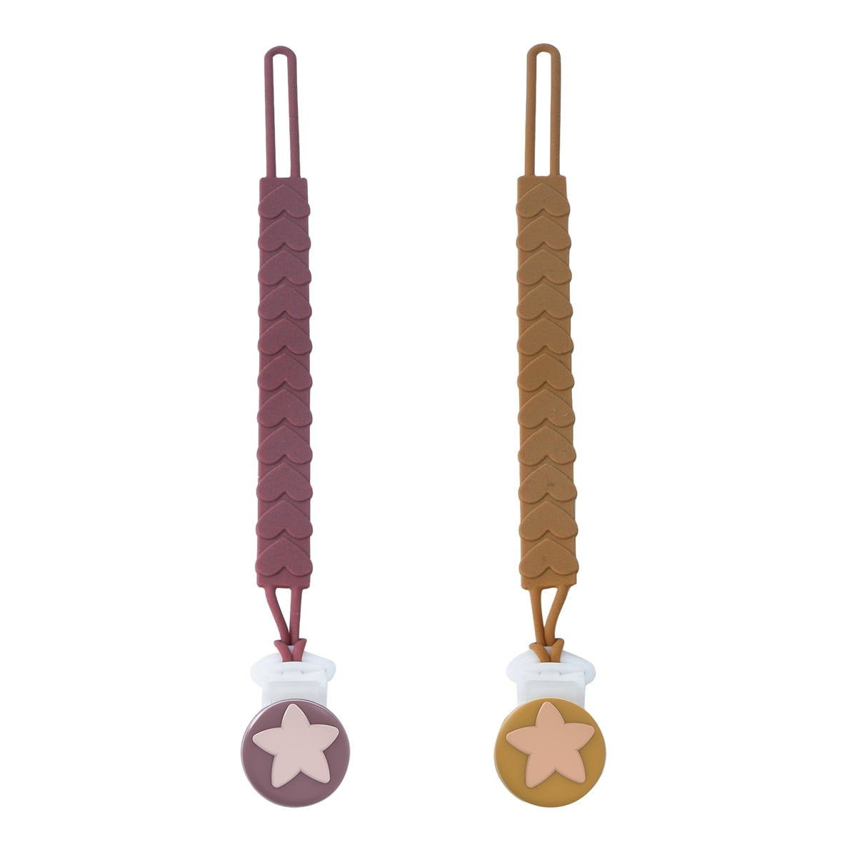 Silicone Pacifier Clip Holder With One Piece Design, Pack Of 2 Soft ...