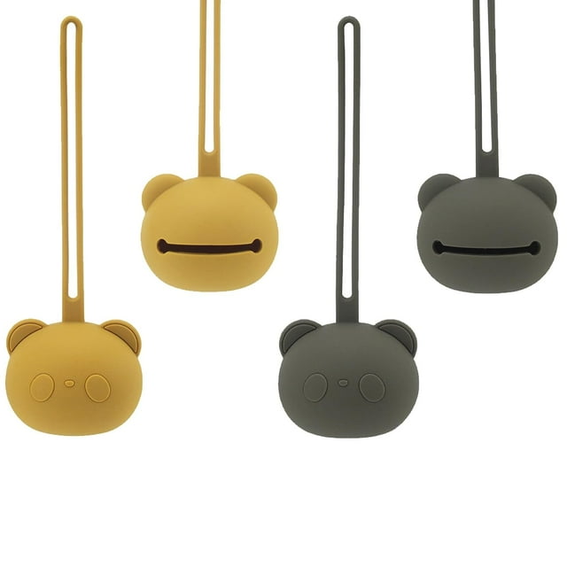Silicone Pacifier Holder Cases, BPA-Free Newborn Bear Pacifier Case ...