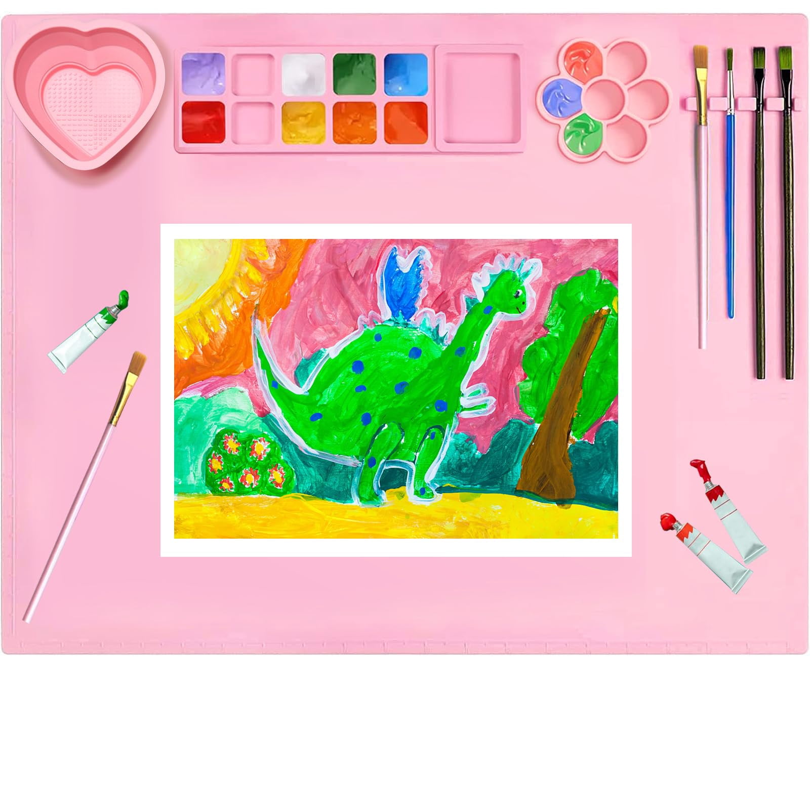 Silicone Painting Mat,20"X16"Large Silicone Art mat, Art Mat with Cup ...
