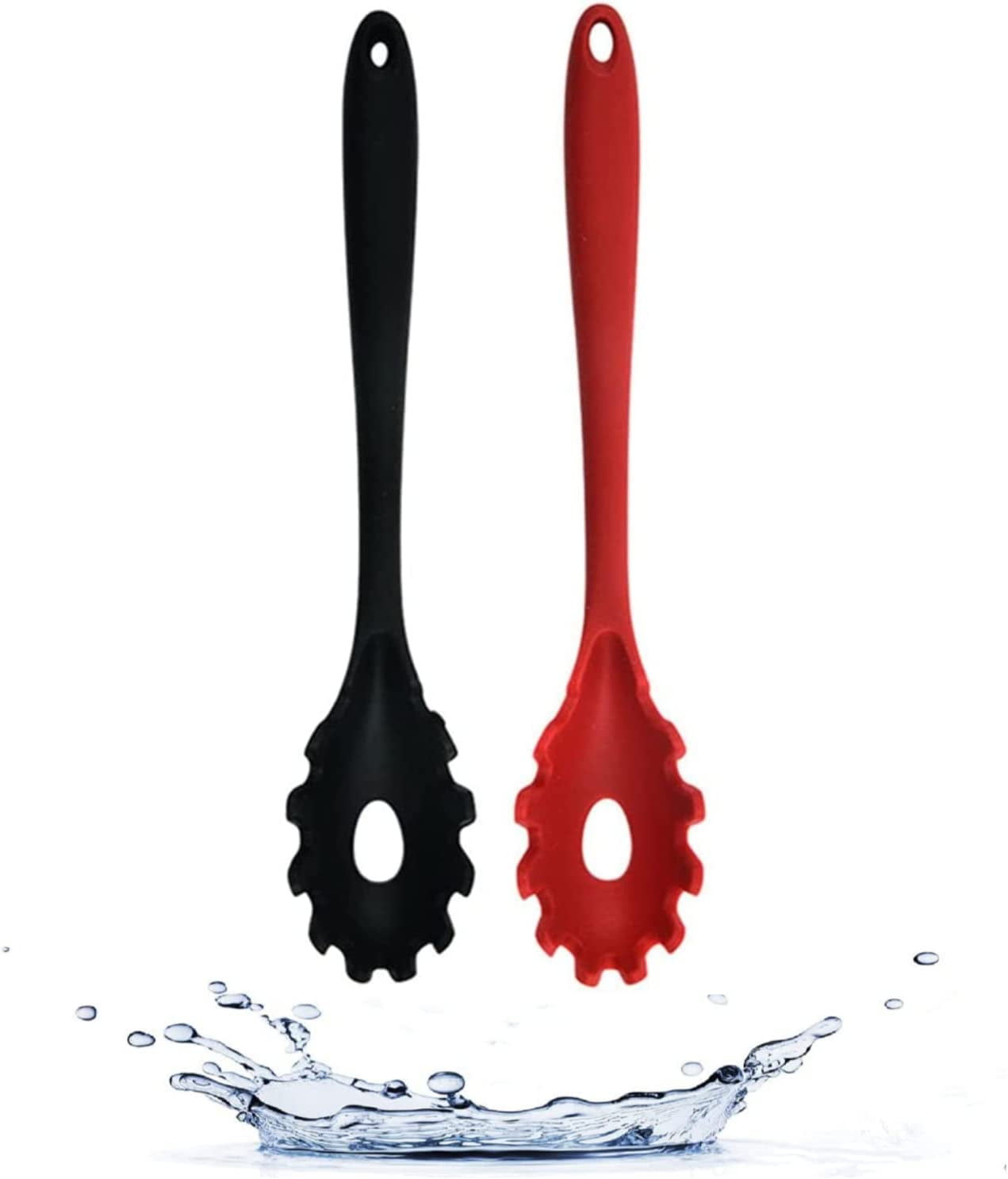 Silicone Pasta Fork (11.2"), 2-Pack Spaghetti Server Spoon Heat ...