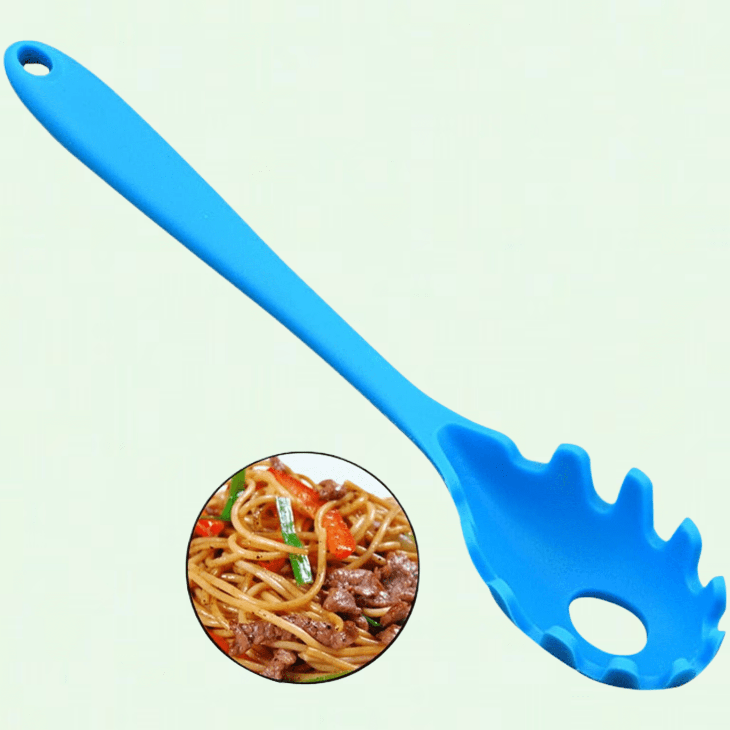 Silicone Pasta Fork, 11-Inch Spaghetti Spoon, High Heat Resistant ...