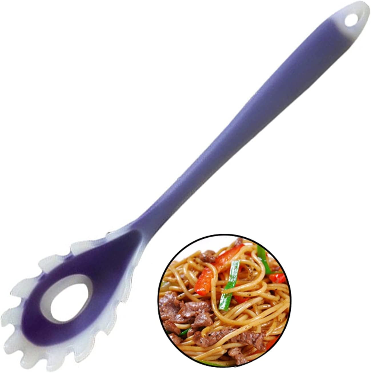 Silicone Pasta Fork,11Inch Spaghetti Spoon Pasta Fork,High Heat ...