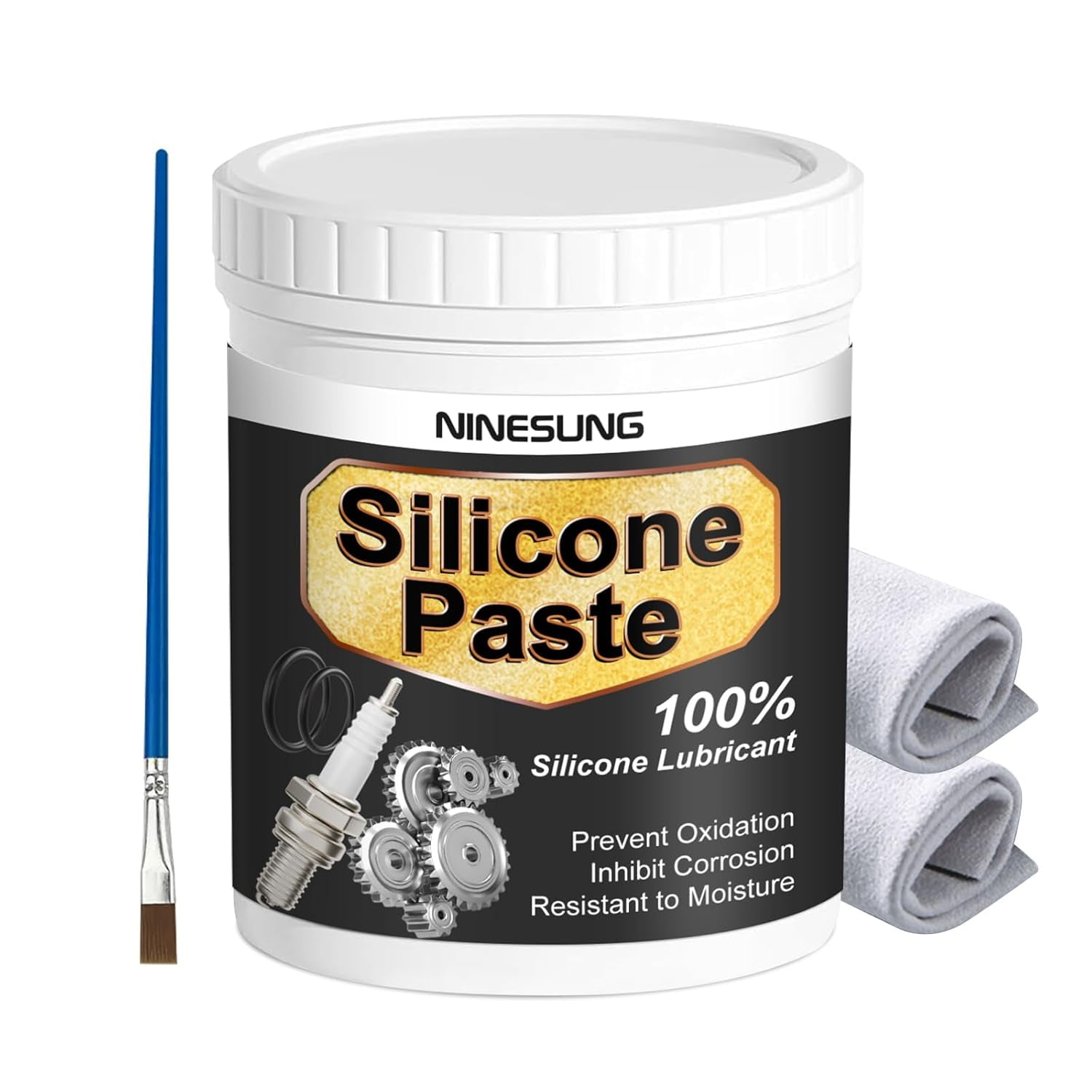Silicone Paste, 100% Dielectric Grease with Brush and Towel, Universal Excellent Lubricant ...