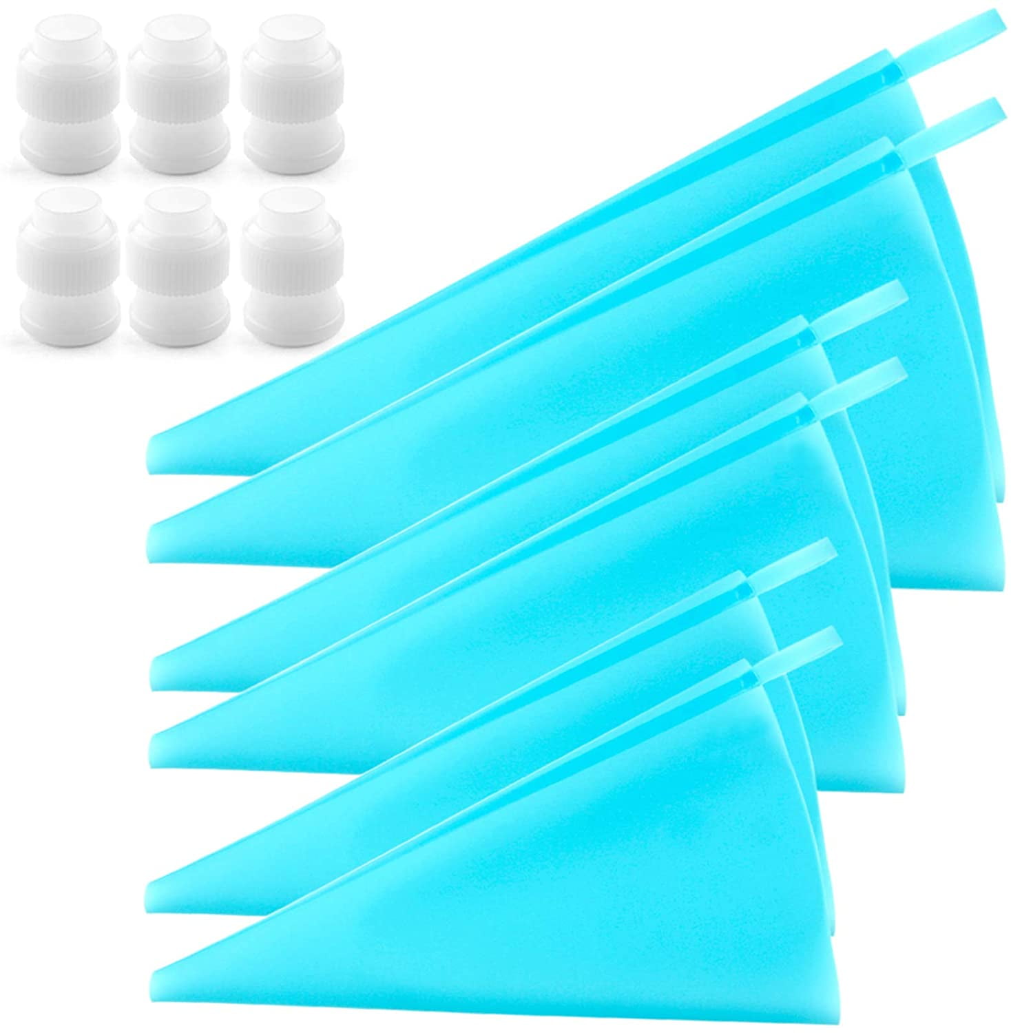 Silicone Pastry Bags, 3 Sizes Reusable Icing Piping Bags Baking Cookie ...