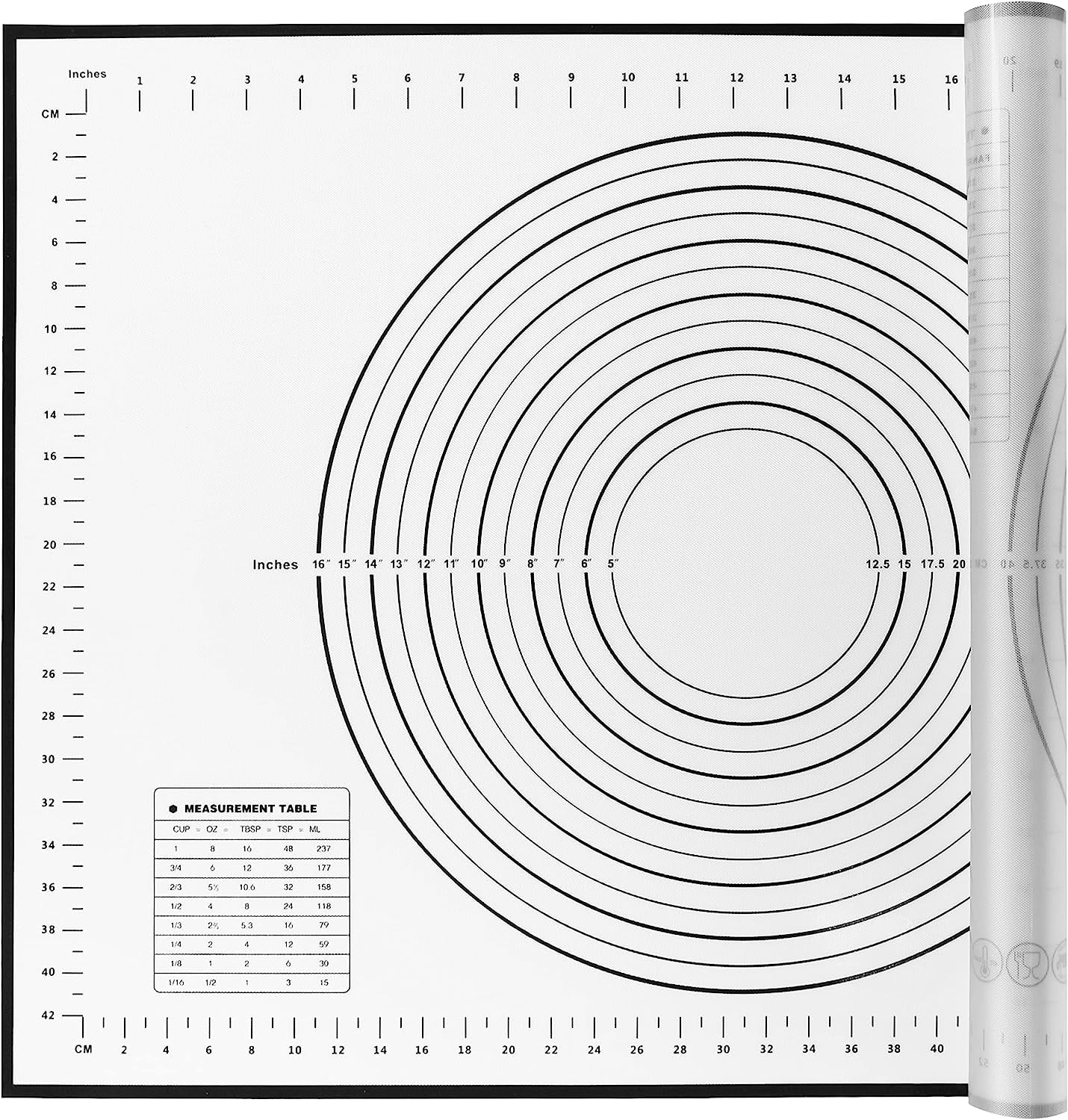 Silicone Pastry Mat Extra Large Non-Slip Mat for Rolling Dough Pie ...