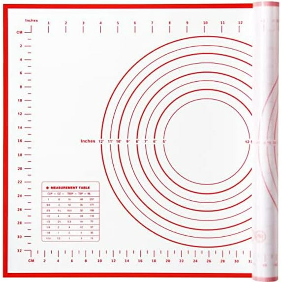 Silicone Pastry Mat Extra Large Non-Slip Mat for Rolling Dough Pie ...