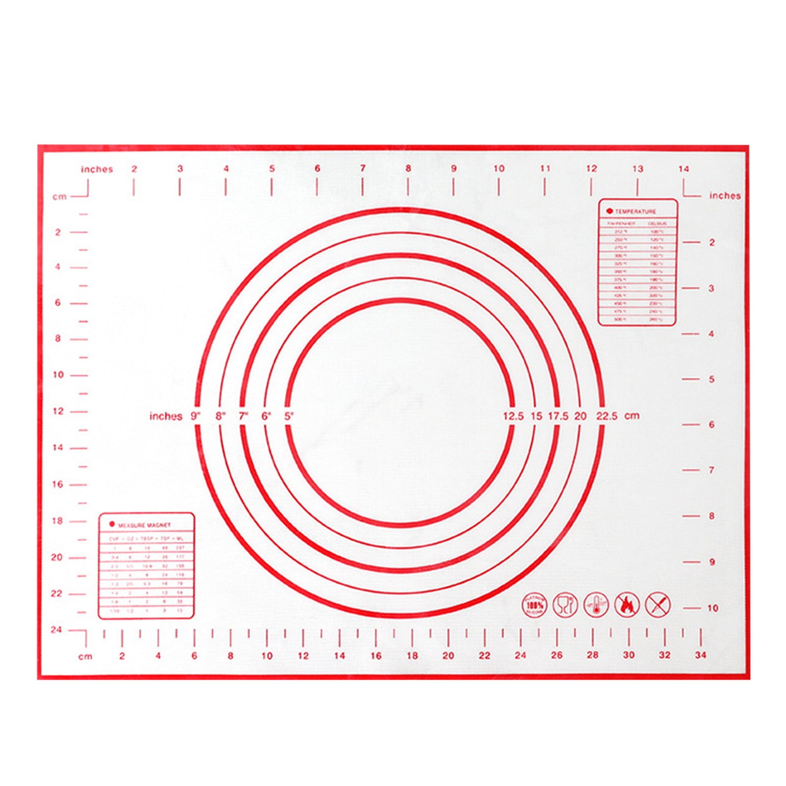 Silicone Pastry Mat Extra Thick Non Stick Baking Mat, Fondant Mat ...