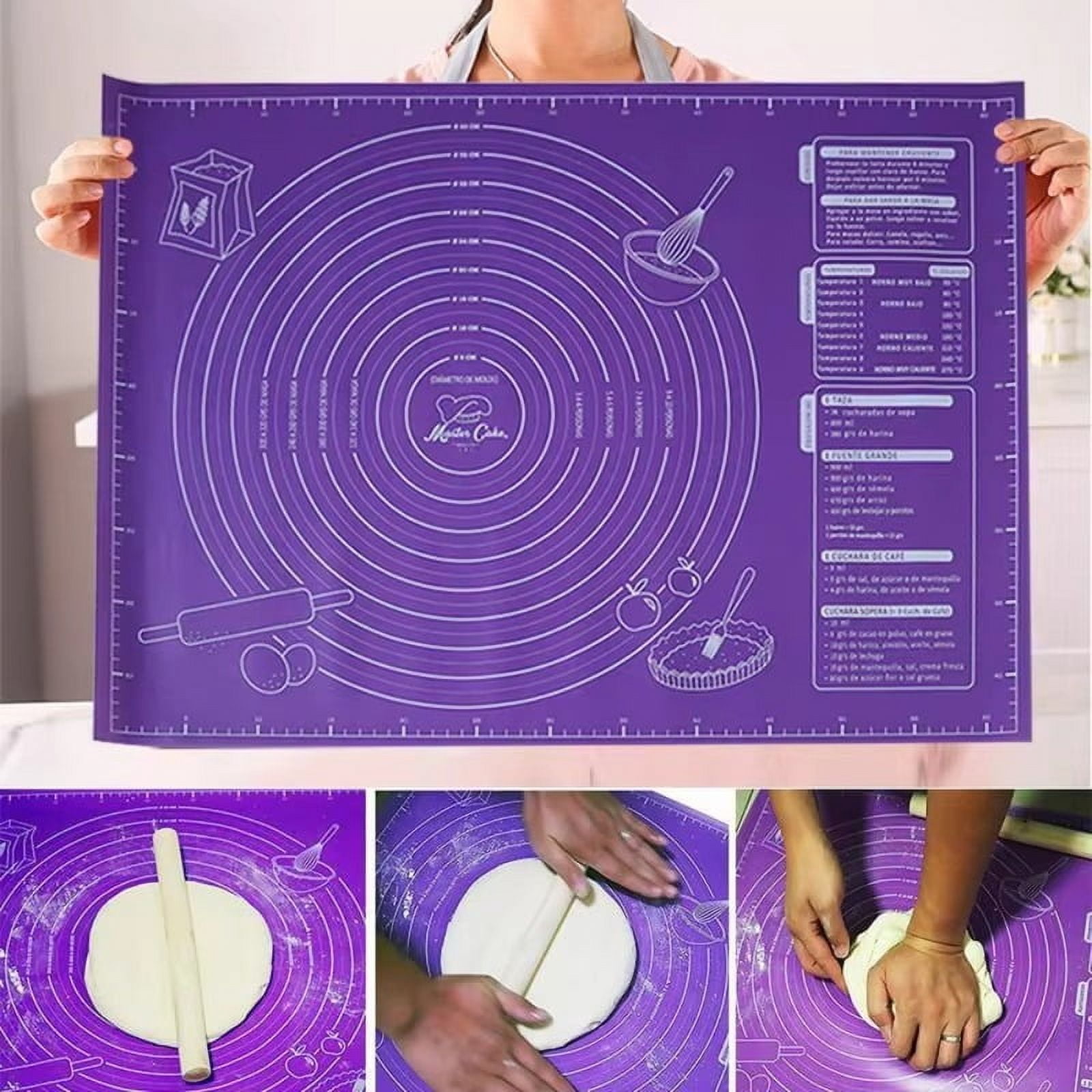 Silicone Pastry Mat Non Slip Large Non Stick Silicone Baking Fondant ...
