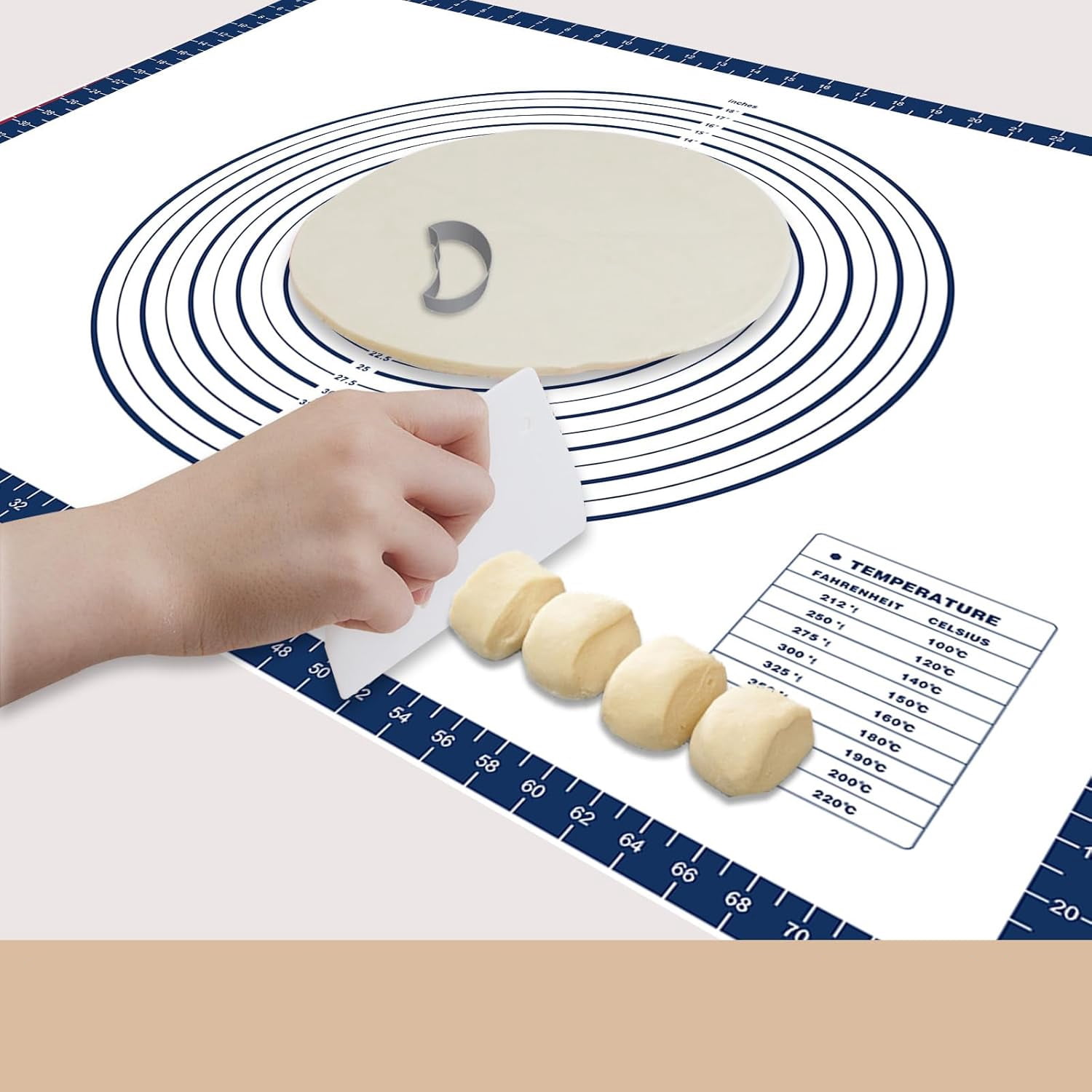 Silicone Pastry Mat for Baking Bread Sourdough Fondant Pie Dough Pizza ...