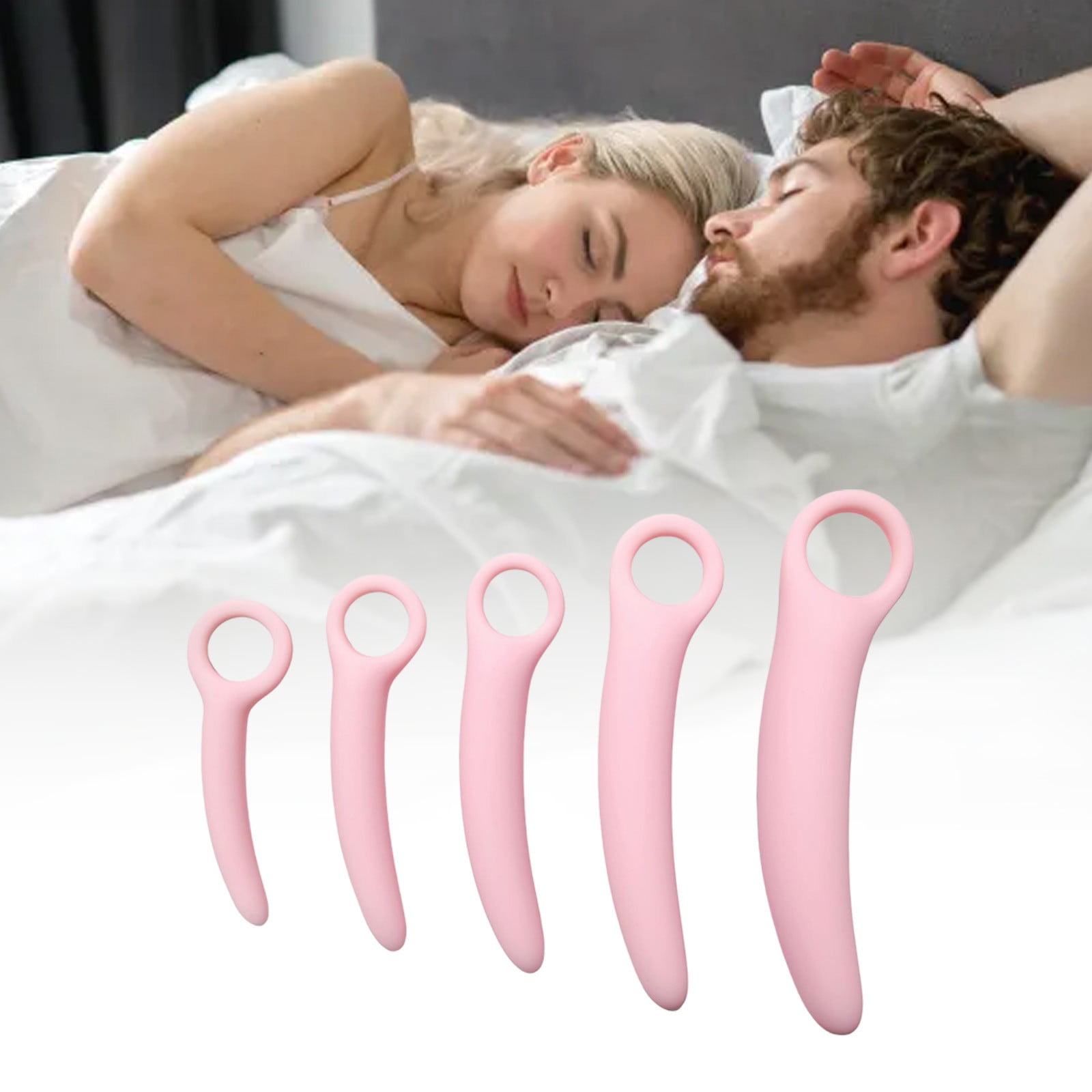 Silicone Pelvic Floor Muscle Dilator Trainer Pelvic Floor Strengthening Device for Women Curved ...