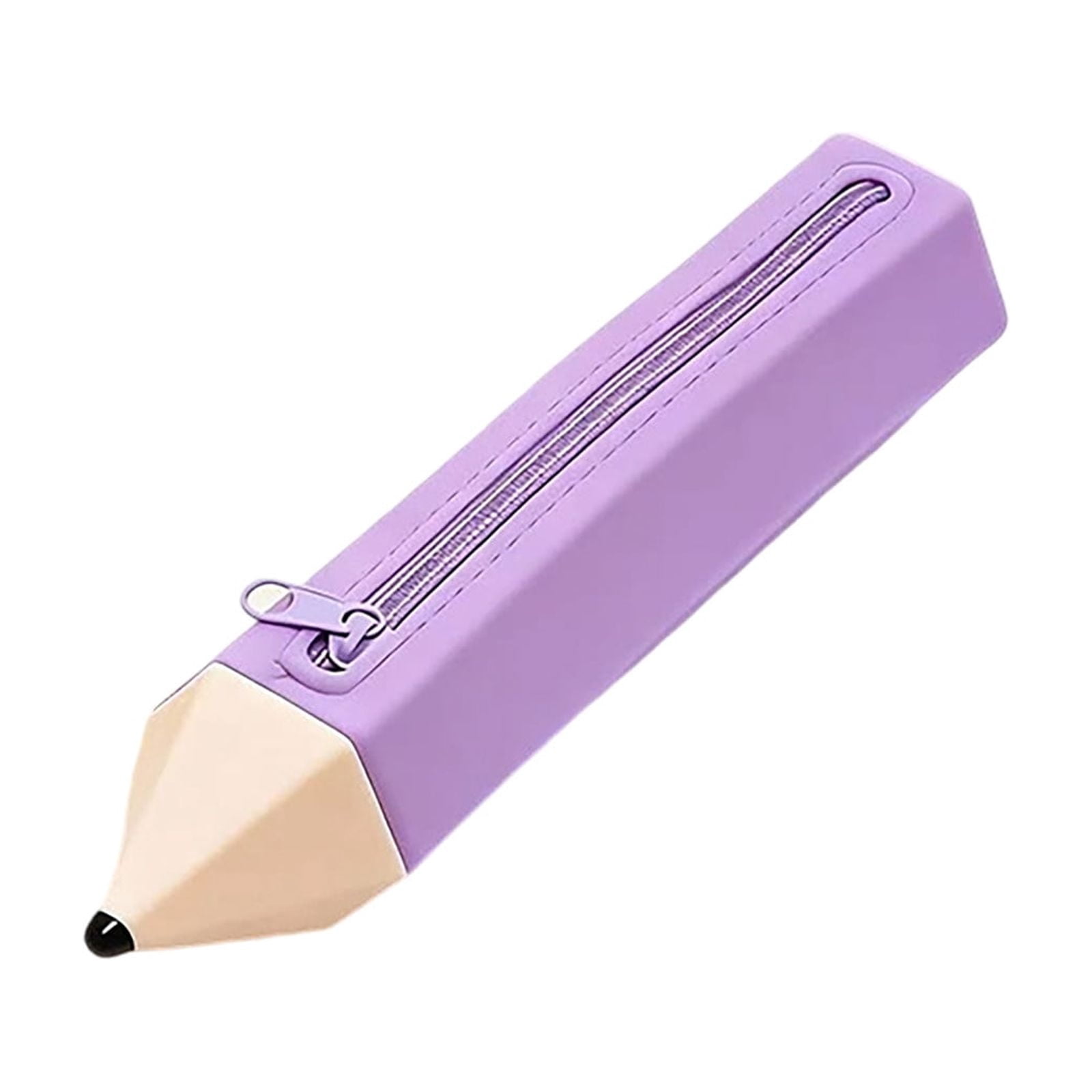 Silicone Pencil Case with Zipper, Pencil-Shaped Portable Organizer for ...
