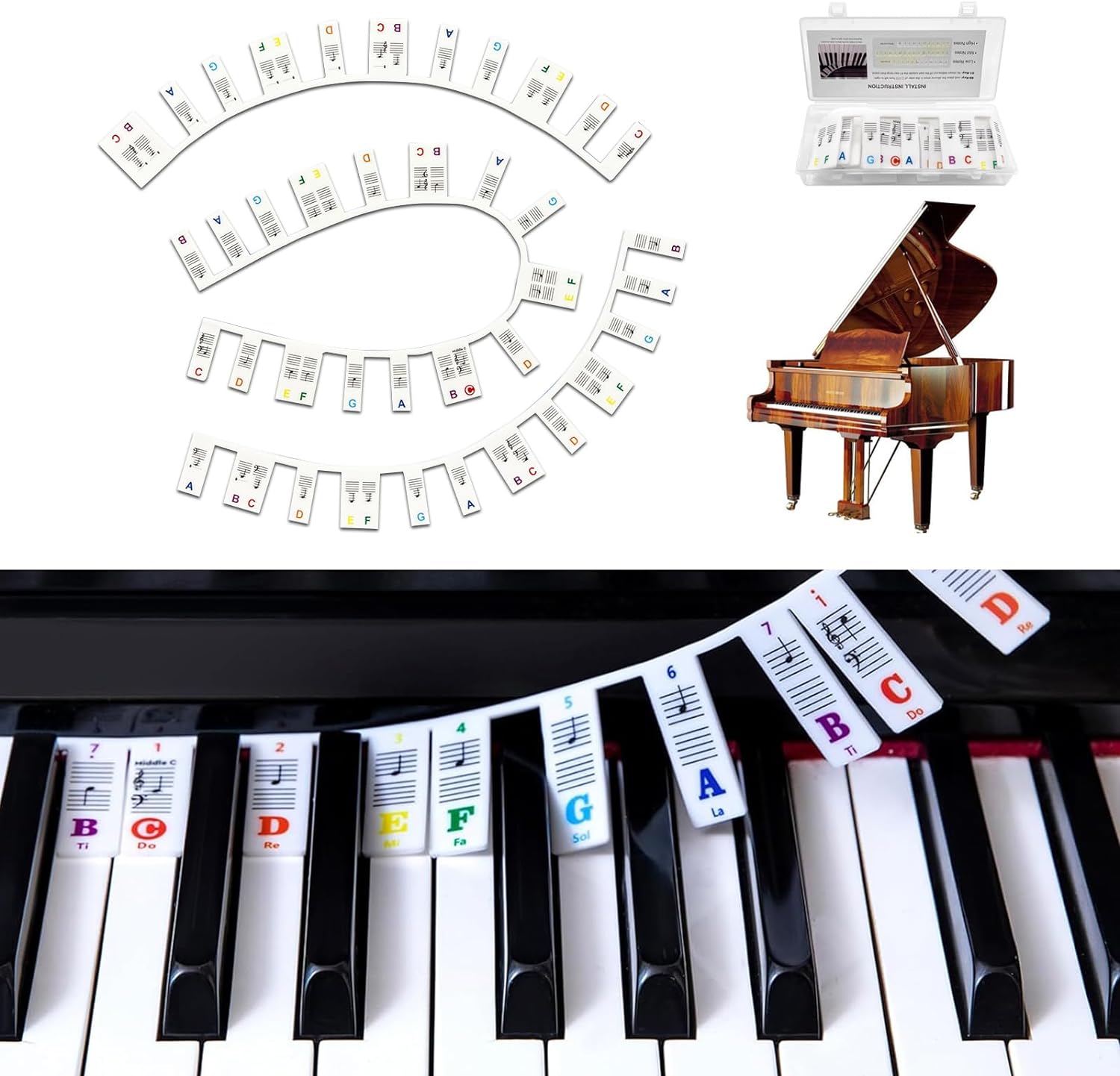 Silicone Piano Keyboard Notes Guide, Removable Piano Keyboard Note ...