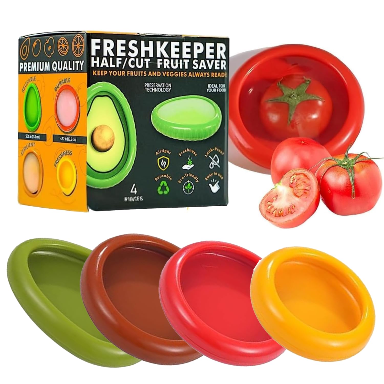 Silicone Pods Avocado Savers, Veggie Savers- 4pcs Avocado Storage ...