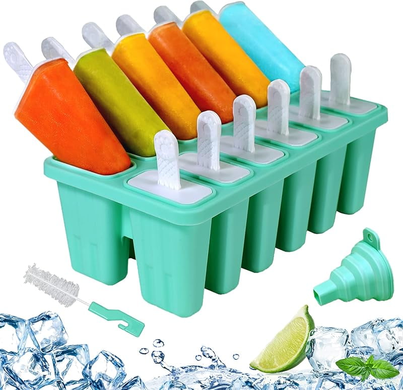 Silicone Popsicle Mold 10 Cavities, DIY Popsicle Mold Suitable for ...