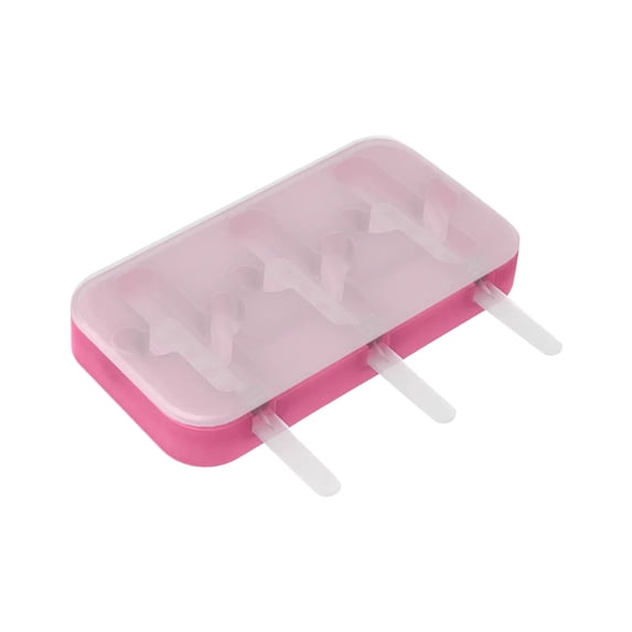 Silicone Popsicle Mold with Lid and Reusable Sticks, 3-Cavity Cactus ...