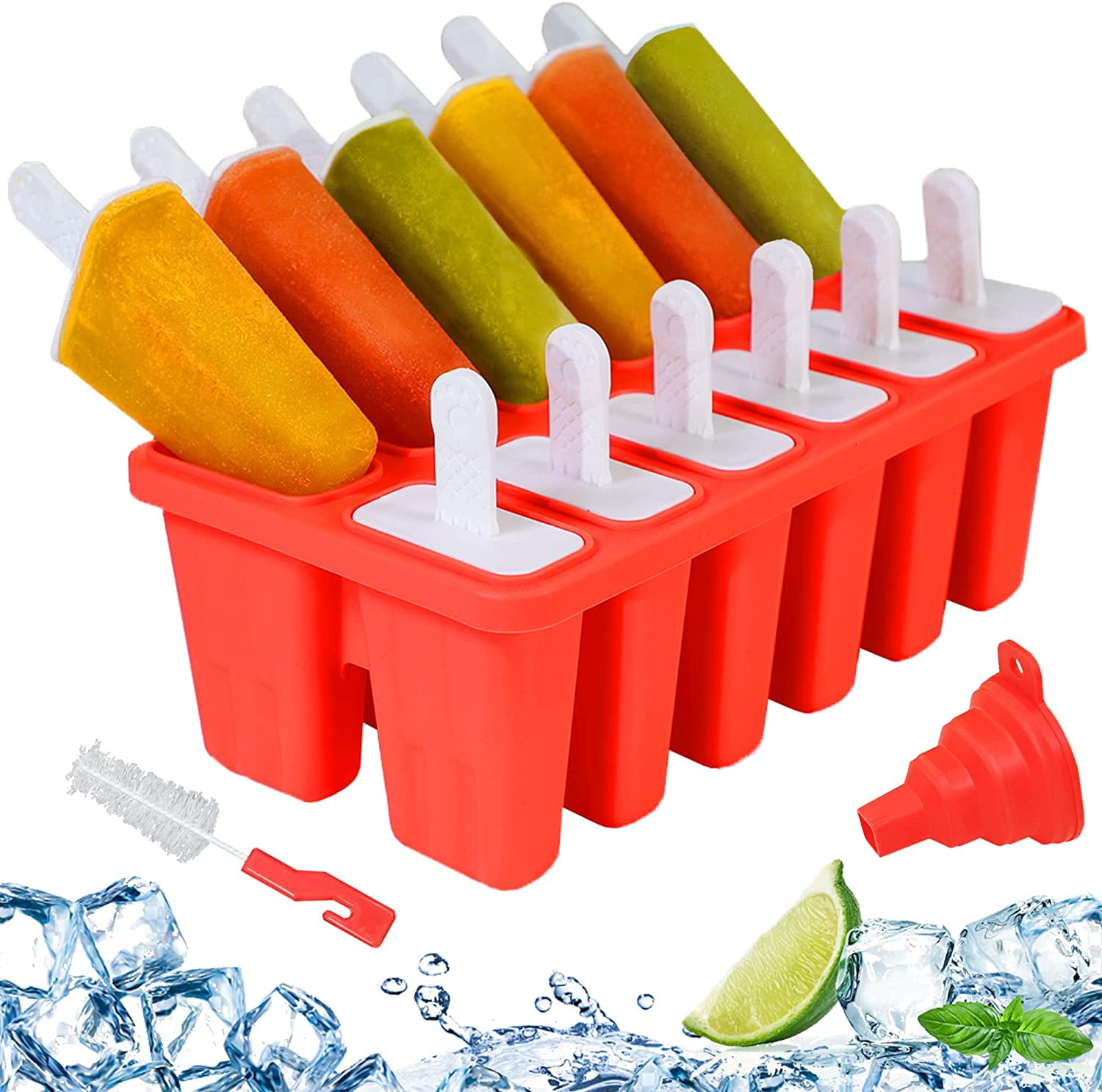 Silicone Popsicle Molds 12-cavity, DIY Ice Pop Mold for Kids Adult ...