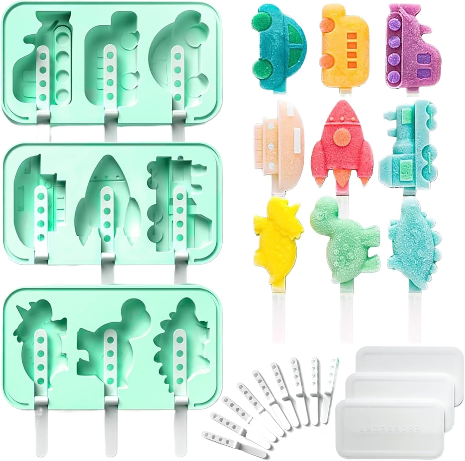 Silicone Popsicle Molds Set of 3:Homemade Ice Pop Molds Maker,Popsicle ...