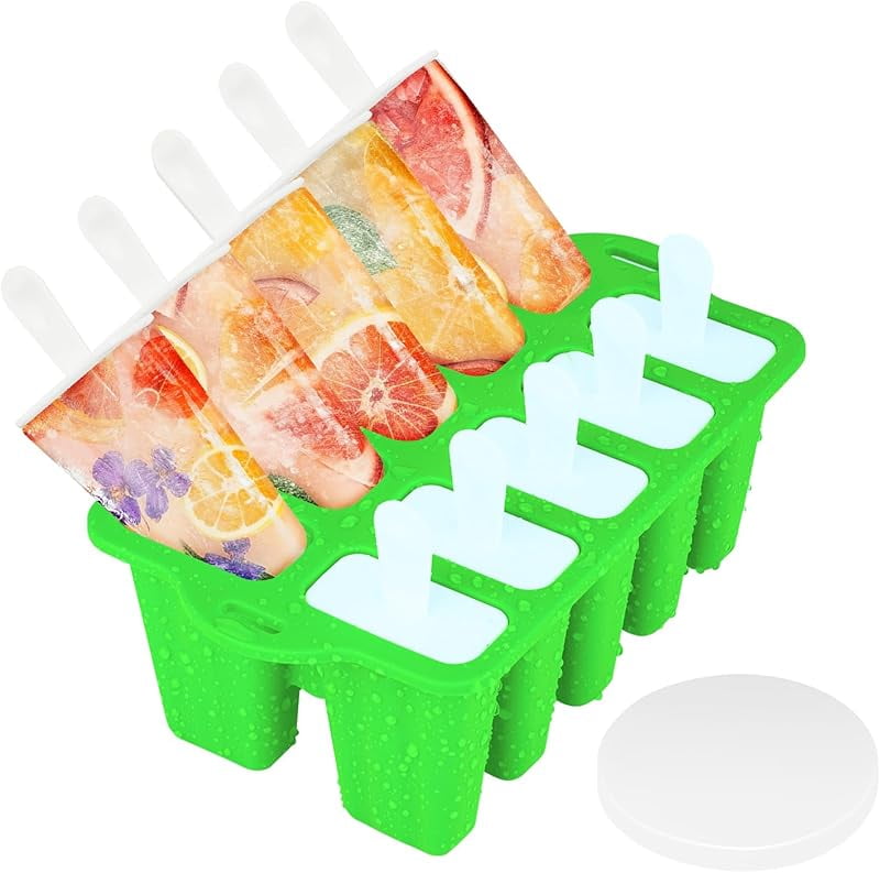 Silicone Popsicles Molds,10 Cavity Homemade ICE Popsice Molds Food ...