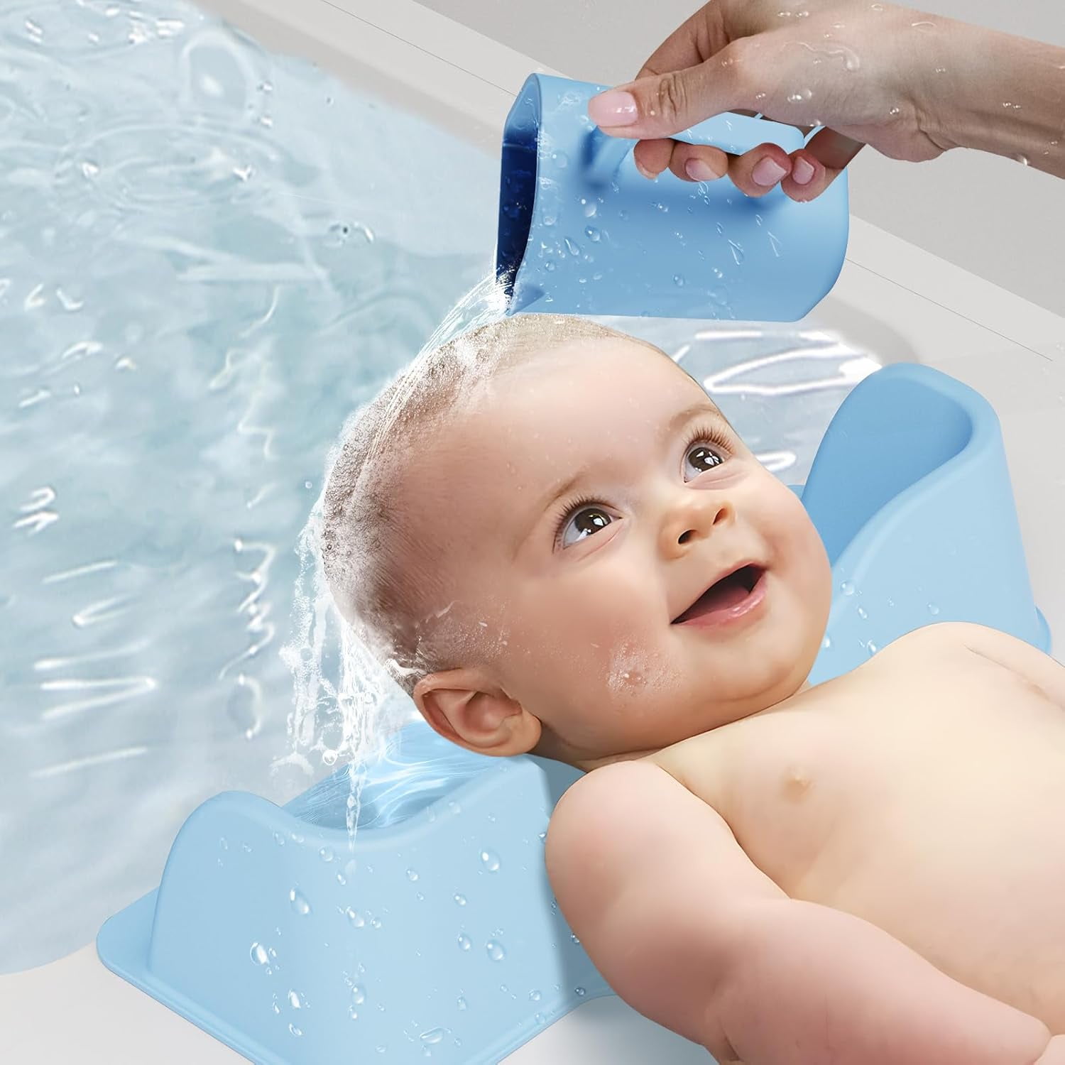 Silicone Portable Hair Wash Basin with Rinse Cup for Children, Toddlers ...