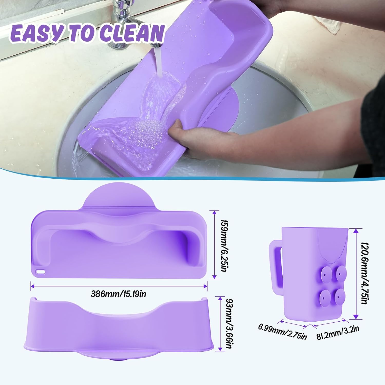 Silicone Portable Hair Wash Basin with Rinse Cup for Kids, Toddlers ...