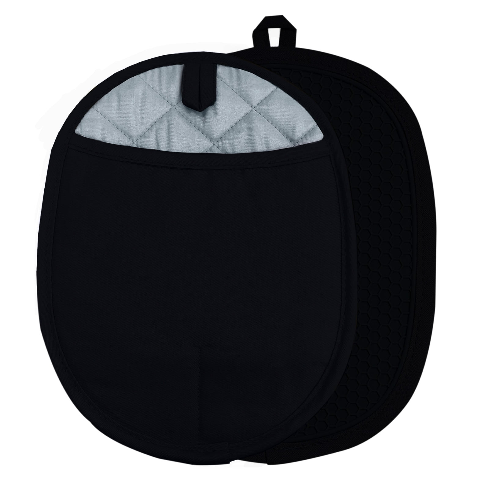 Silicone Pot Holders with Pockets Set of 2, Anti-Slip Ribbed Potholders ...