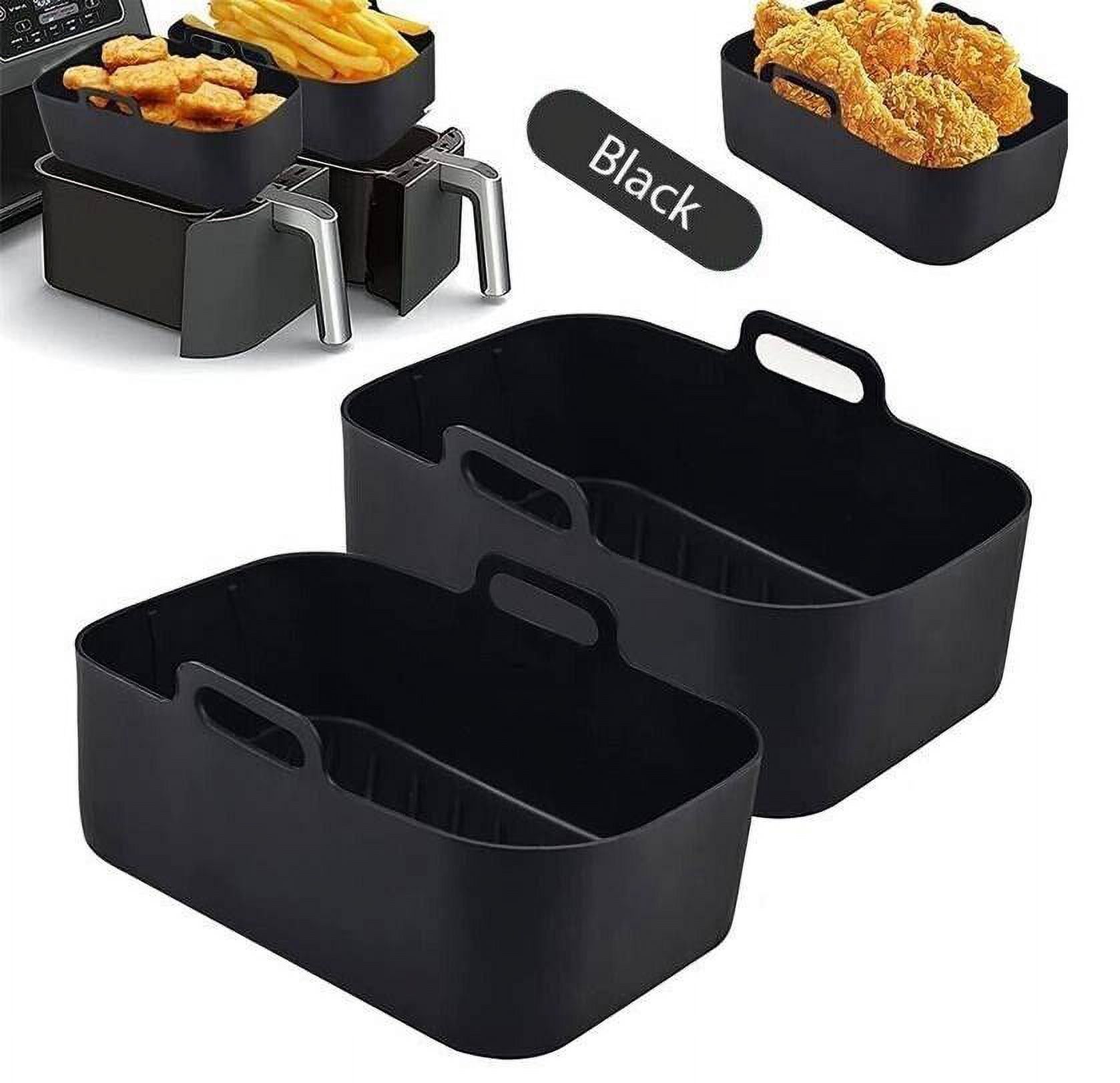 Silicone Pot for Air Fryer Dual Basket Liner Handle Baking Pan ...