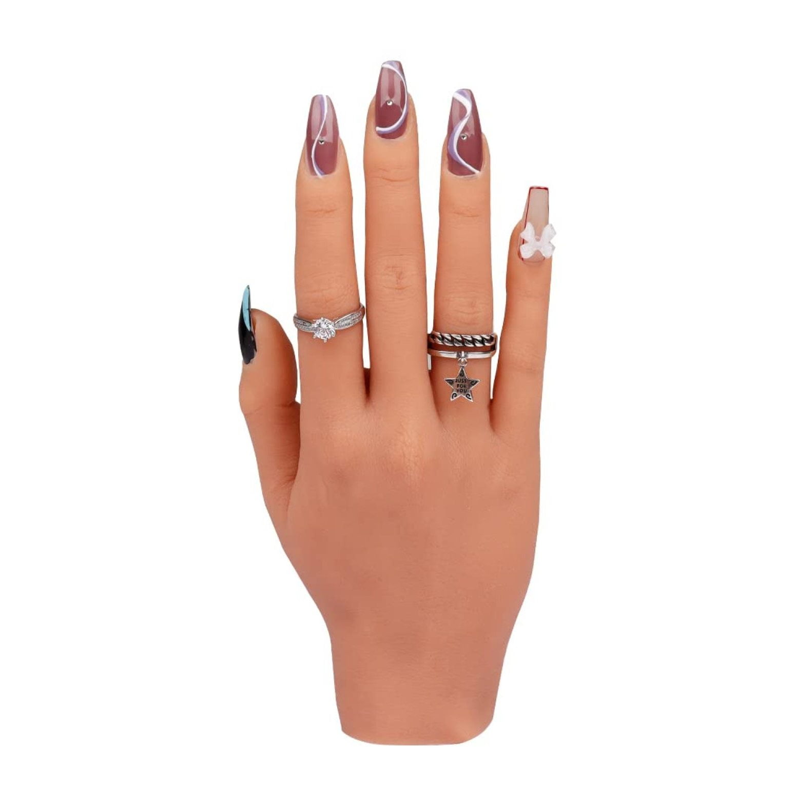 Silicone Practice Hand for Flexible Moveable Nail Training Practice ...