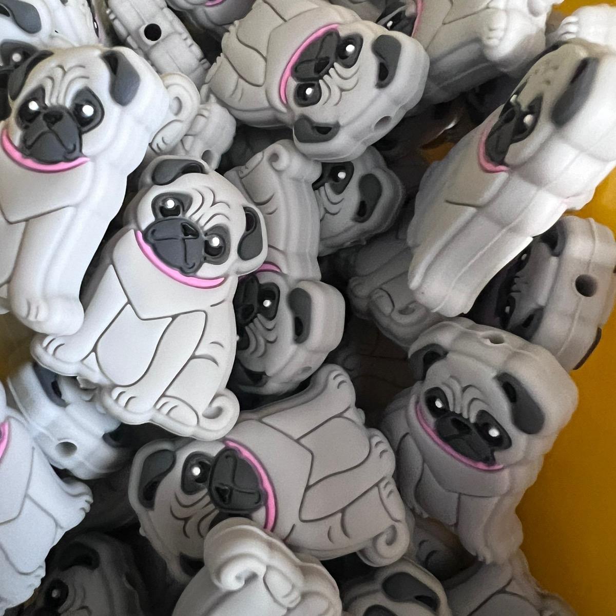 Silicone Pug Beads | Cute Dog Bead| High Quality CRAFT SUPPLY ...