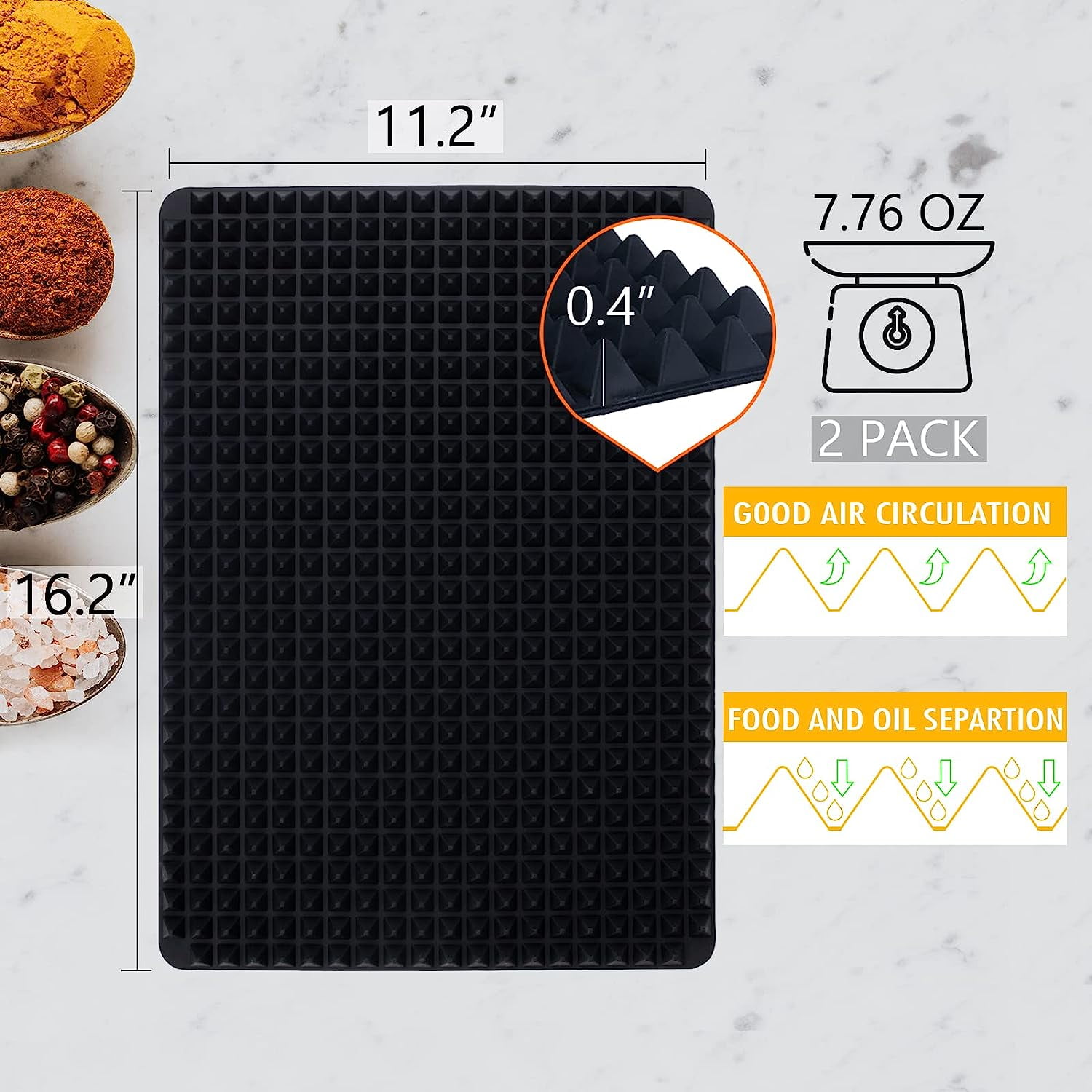 Silicone Pyramid Pan,16 X 11 Inches Large Red Pyramid Baking Mat ...