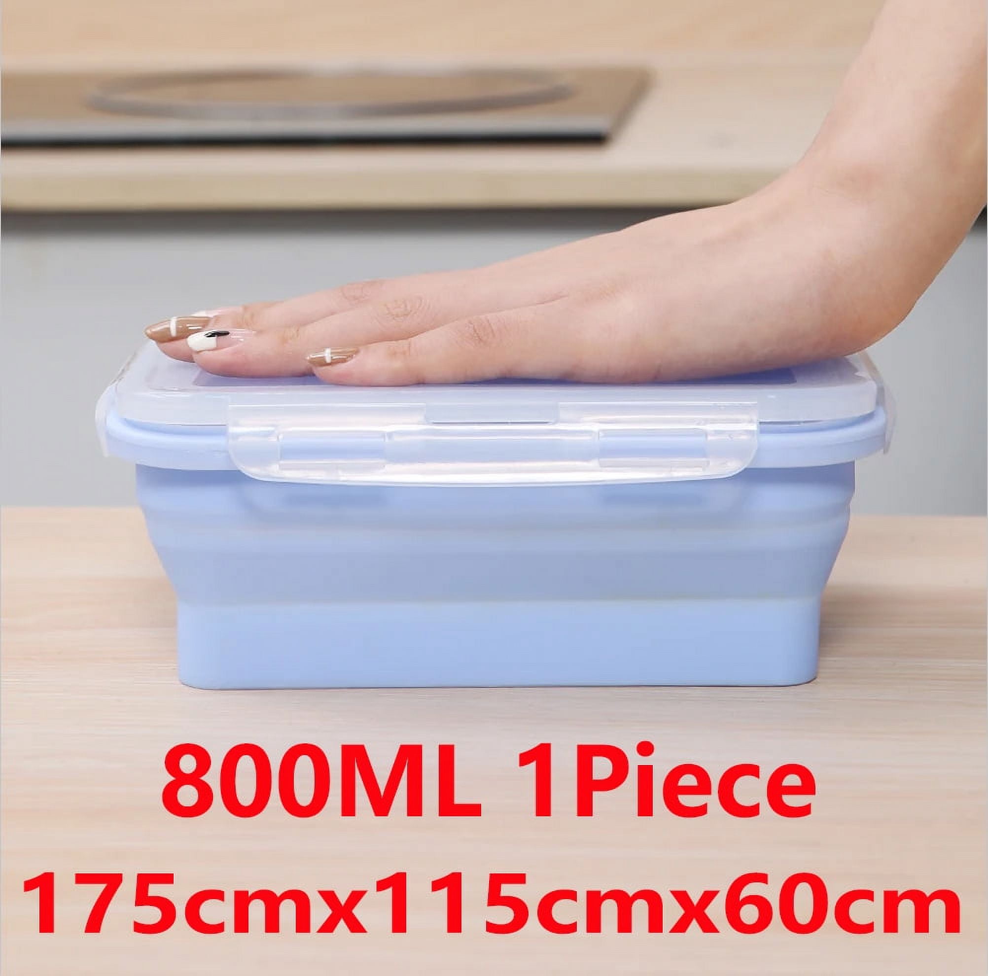 Silicone Rectangle Lunch Box Collapsible Box portable Folding Food ...