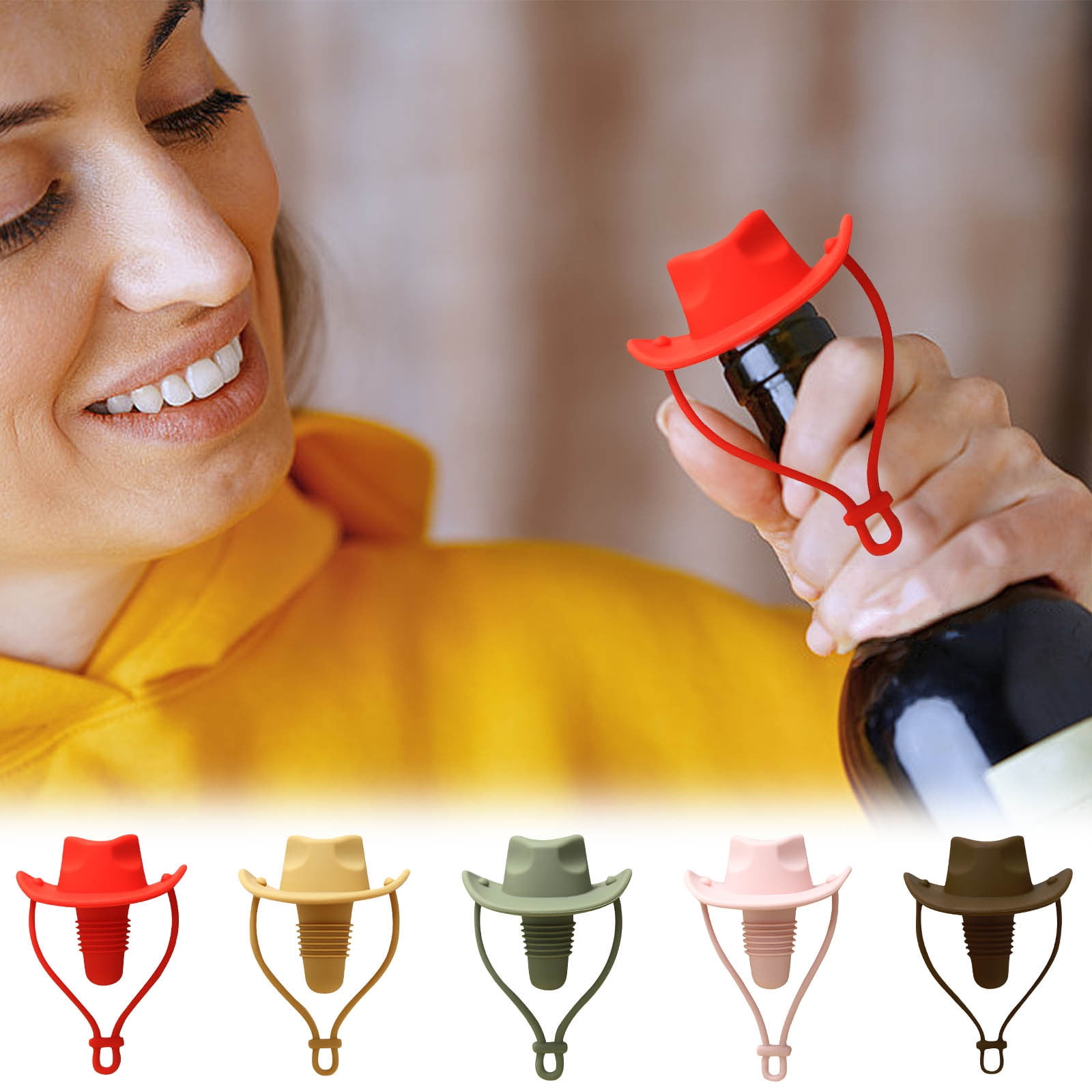 Silicone Red Wine Stopper | Cowboy Hat Design | Leak Proof Food Grade ...