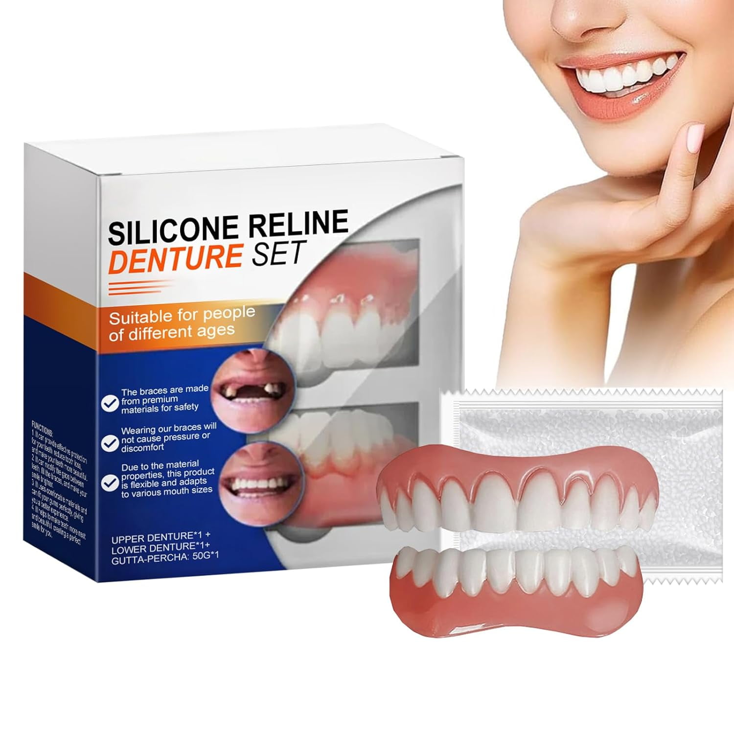 Silicone Reline Denture Set, Denture Silicone Reline Kit for Dentures ...