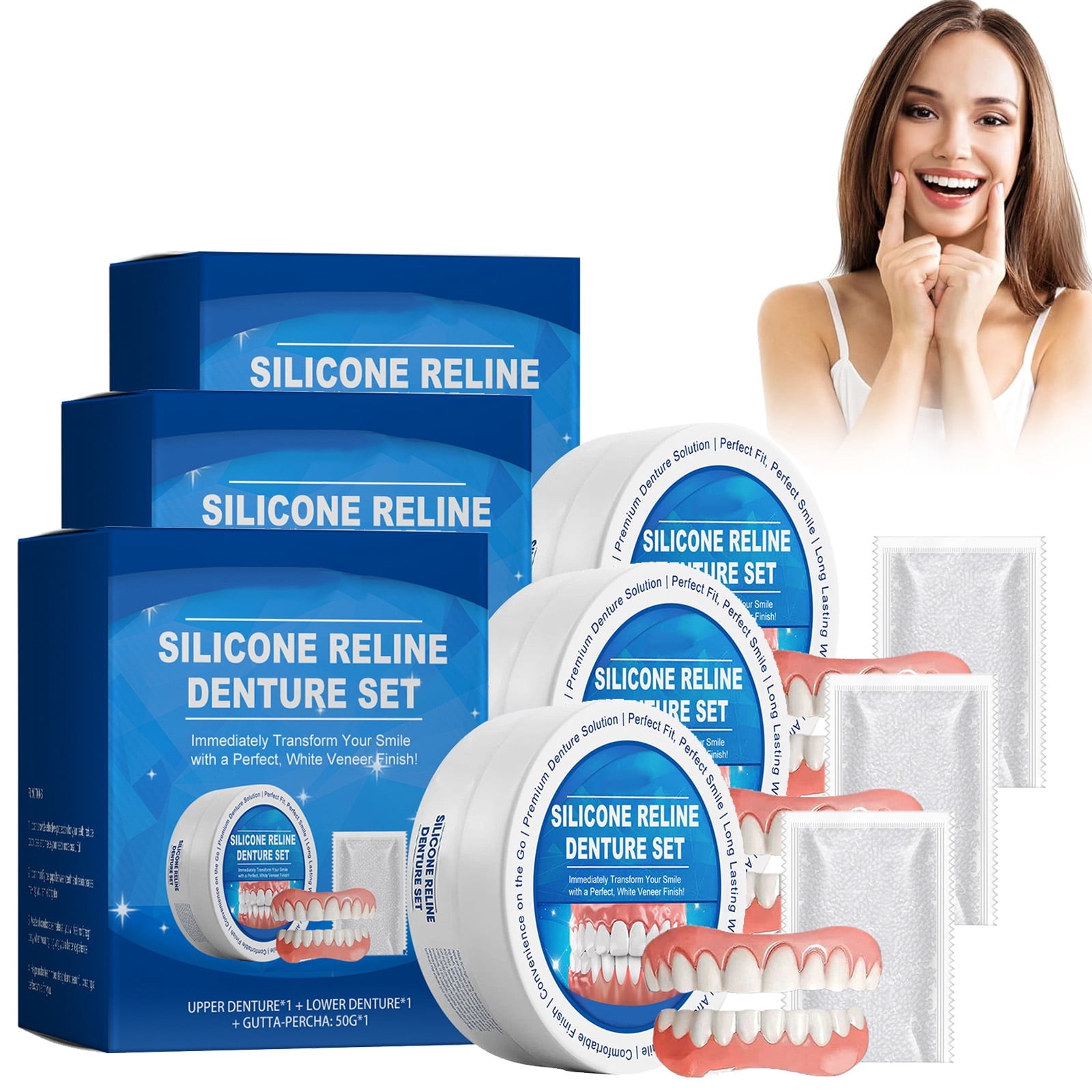 Silicone Reline Denture Set, Professional Denture Silicone Reline Kit ...