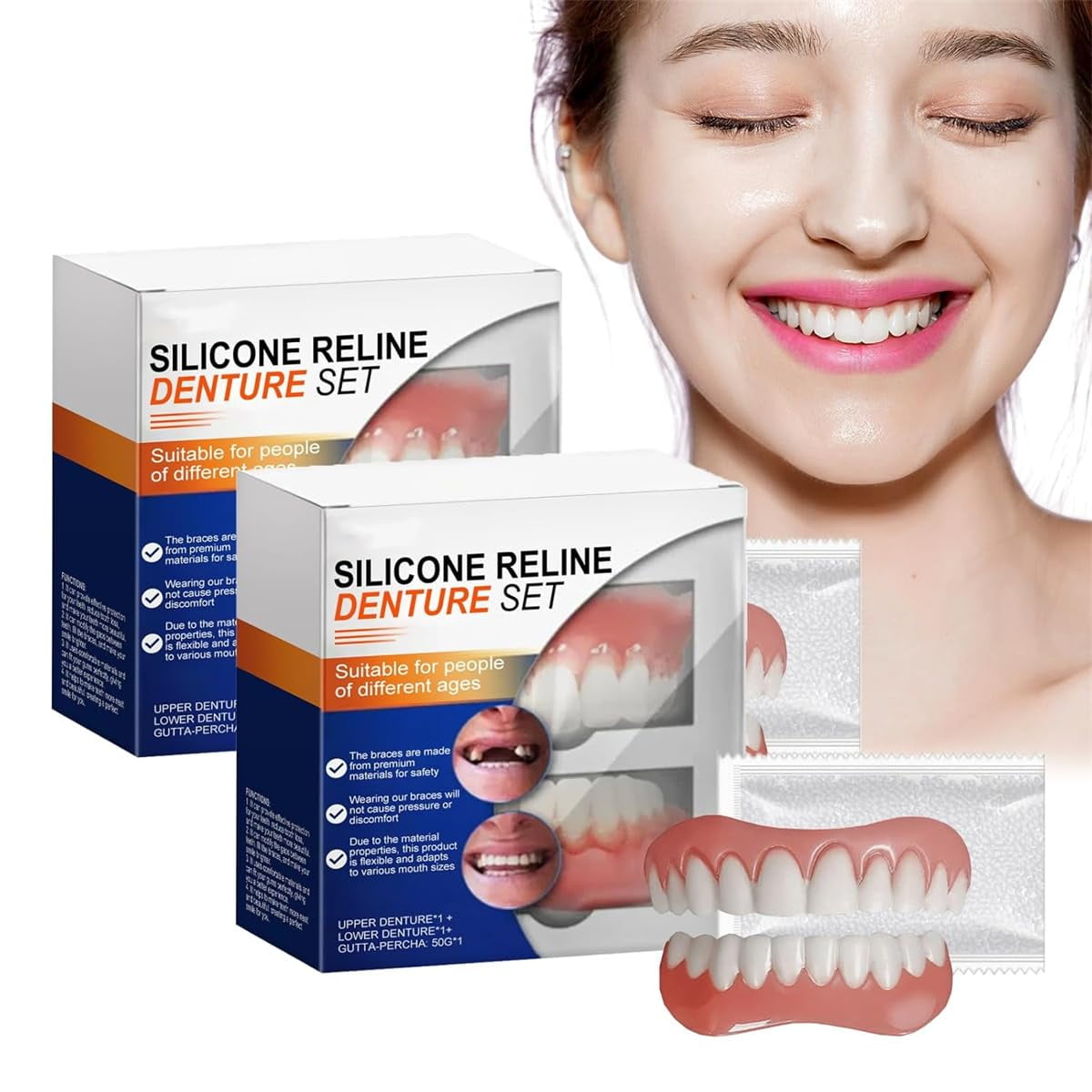Silicone Reline Denture Set,Silicone Dentures,Silicone Soft Dentures ...