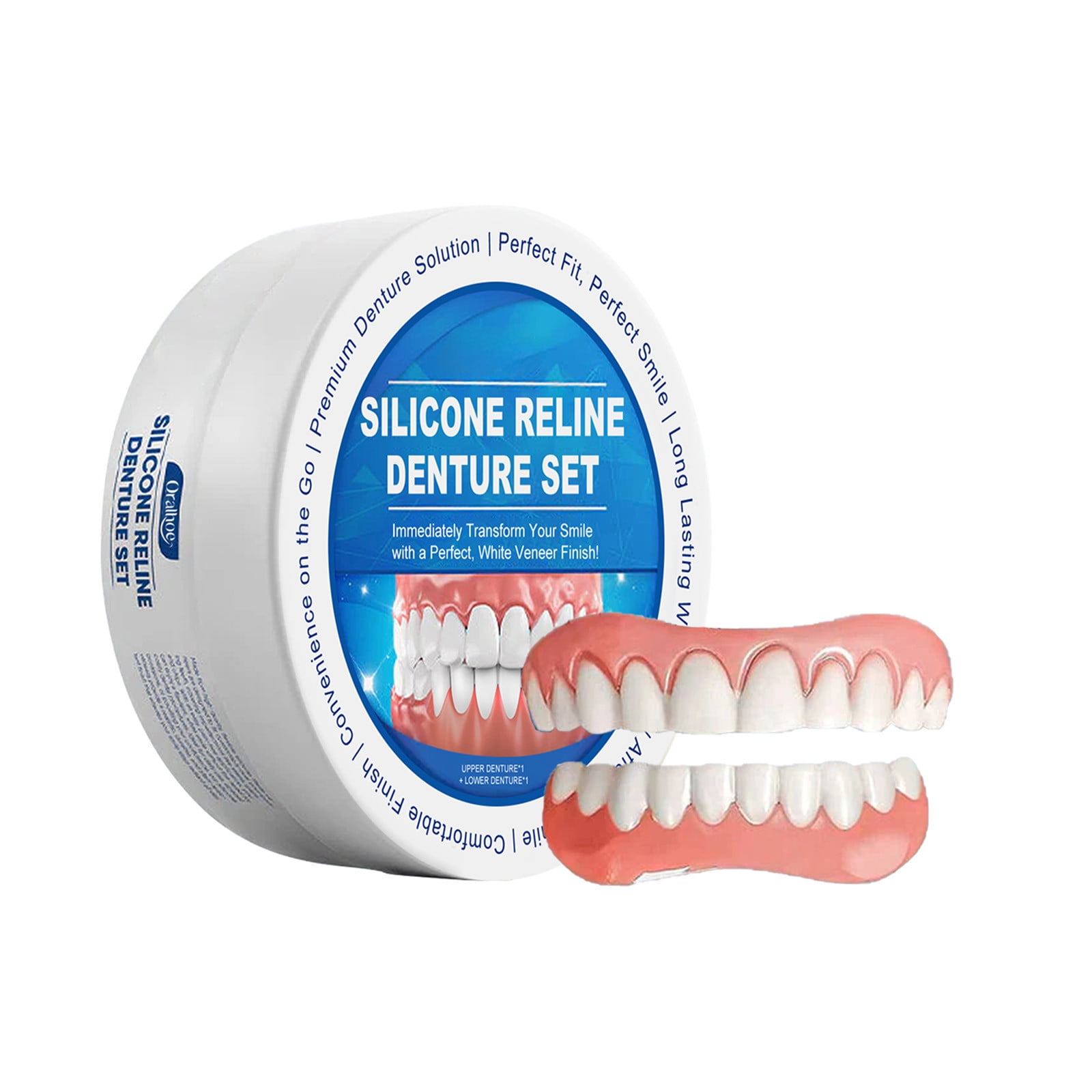 Silicone Reline Denture Set, Upper and Lower Dentures with Gutta-Percha ...