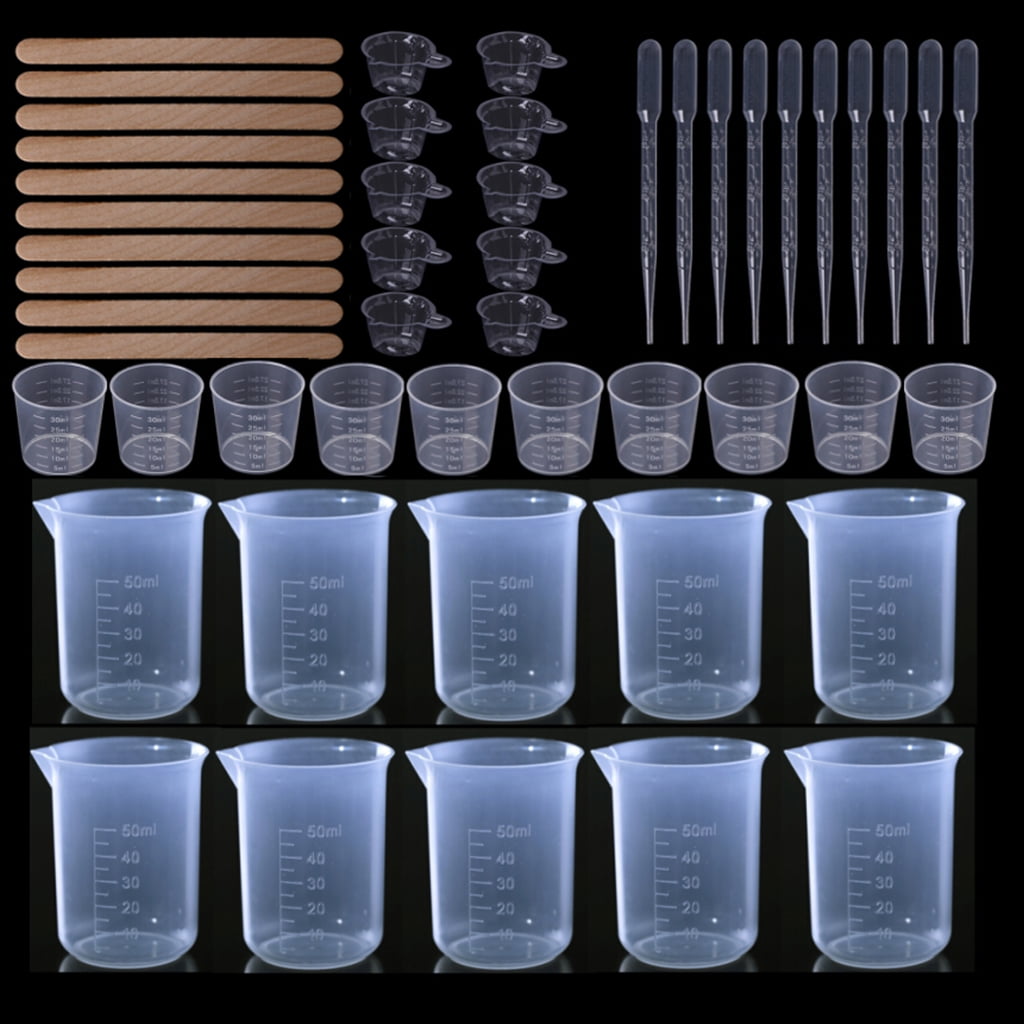 Silicone Resin Measuring Cups & Stirrer Tool Kit for DIY Crafts, Epoxy ...