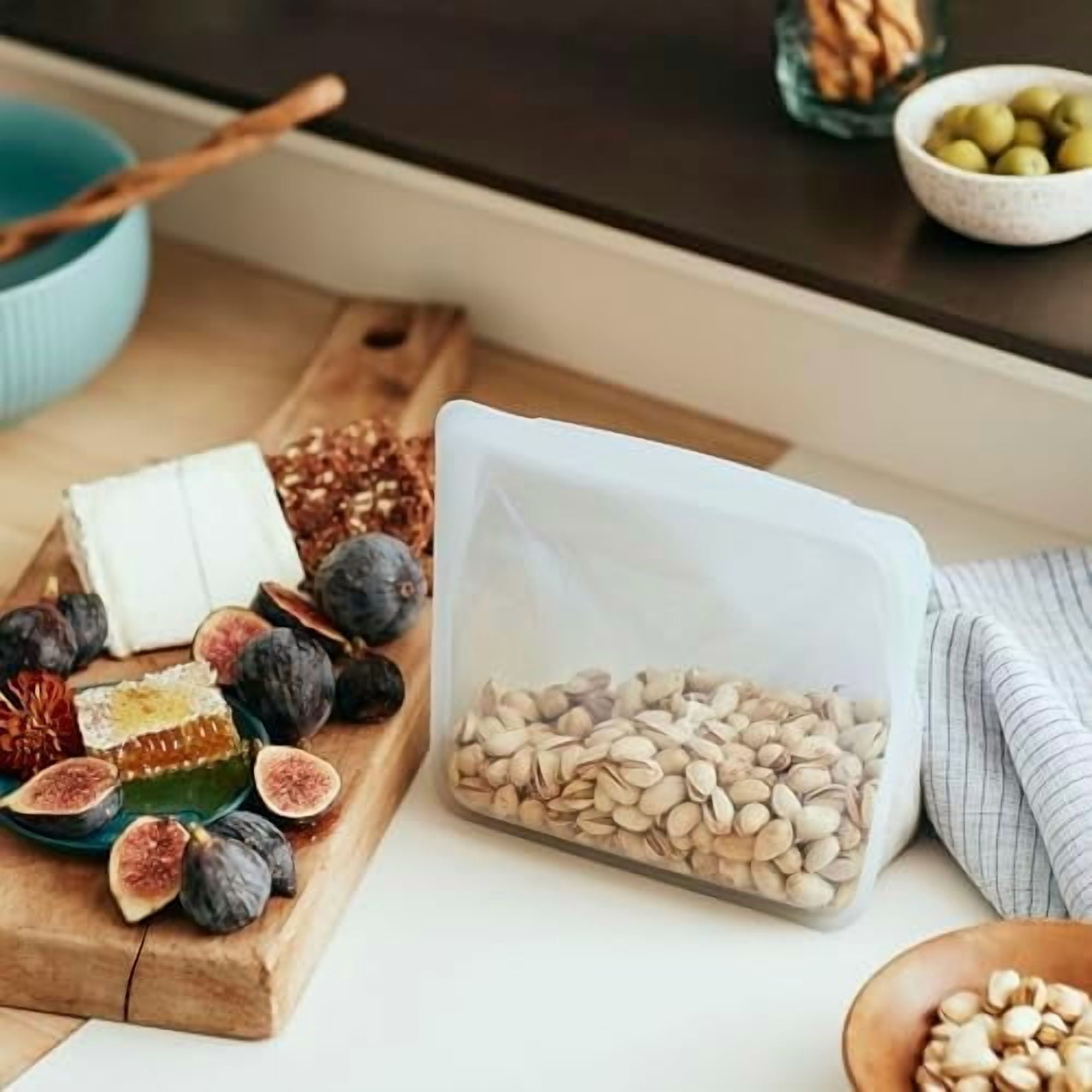 Silicone Reusable Storage Bag, Stand-Up Mid, Reusable Freezer Bag ...