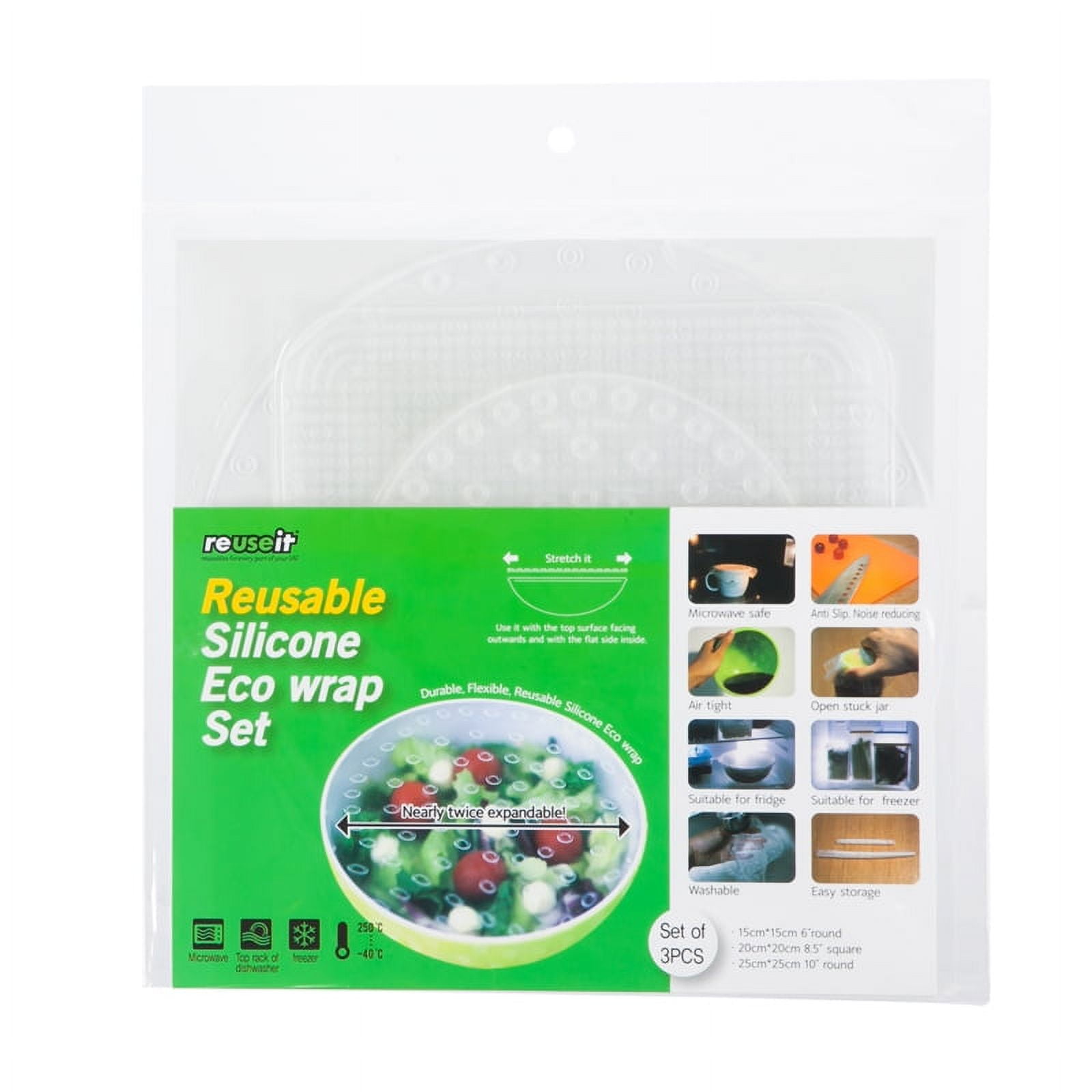 Silicone Reusable Stretch Wrap and Bowl Covers - Set of 3 - Walmart.com